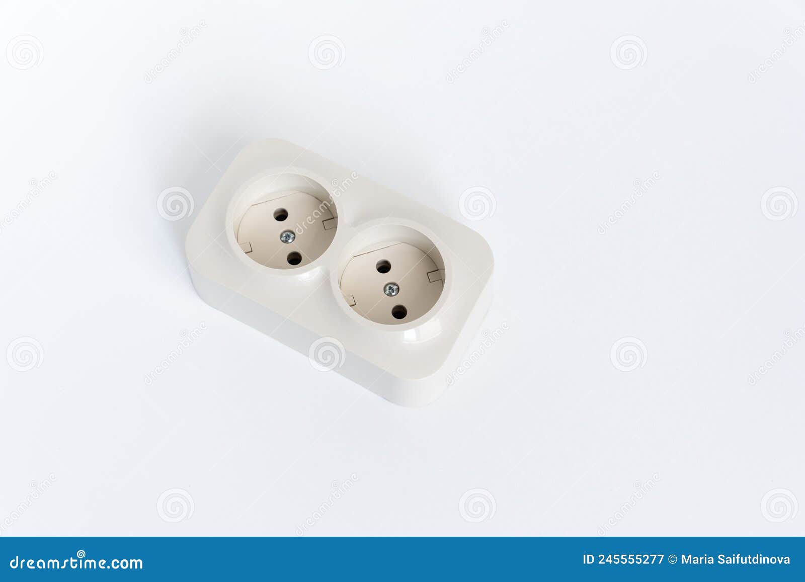 Double Socket on a White Background. Two Sockets, United by One ...