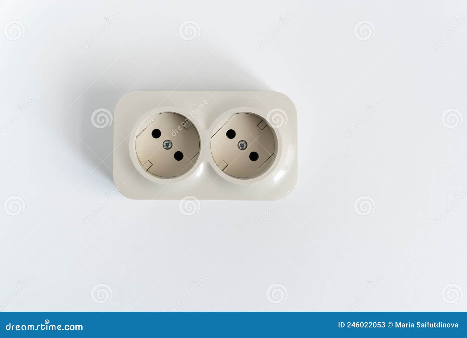 Double Socket on a White Background. Two Sockets, United by One ...