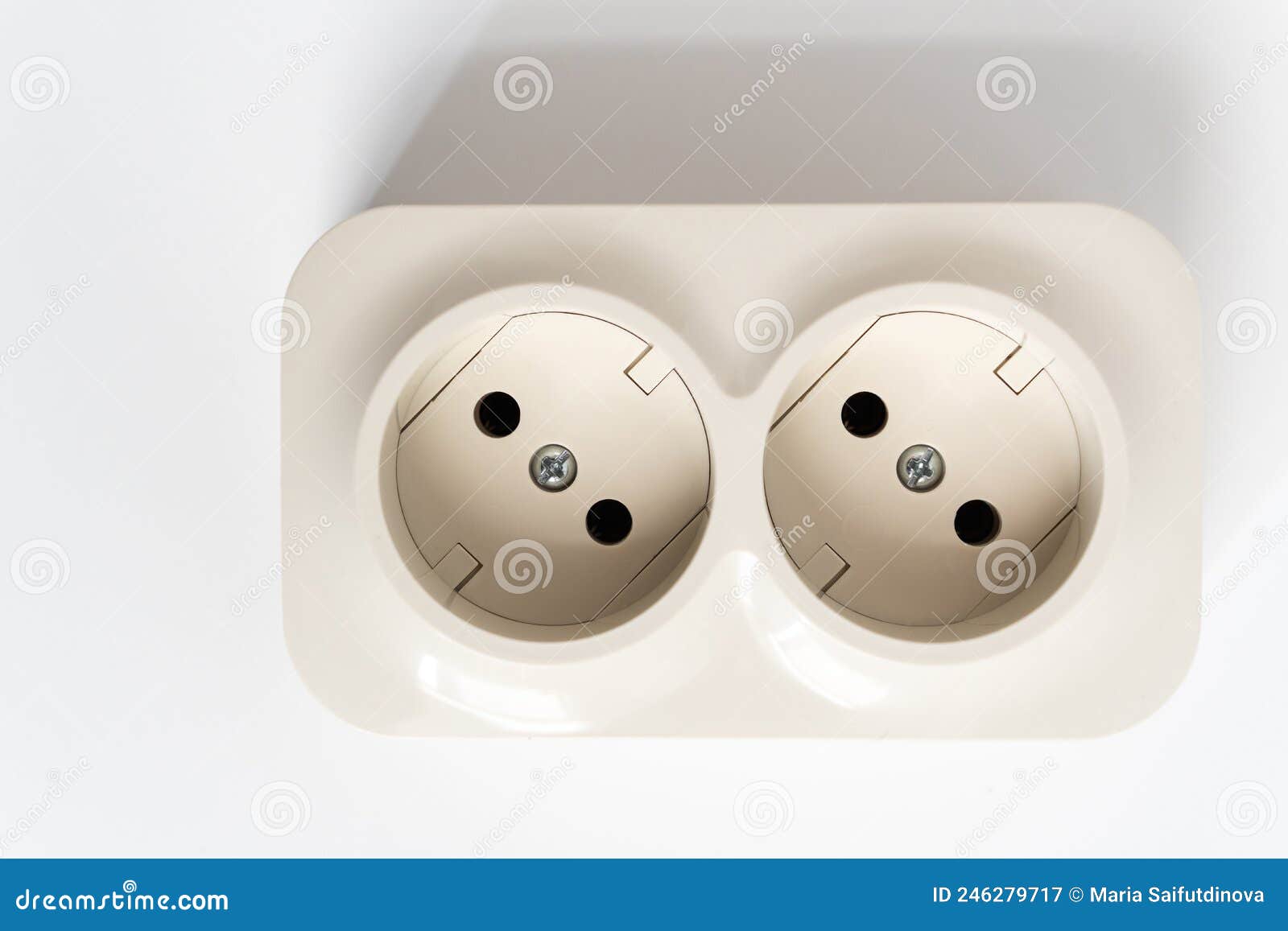 Double Socket on a White Background. Two Sockets, United by One ...