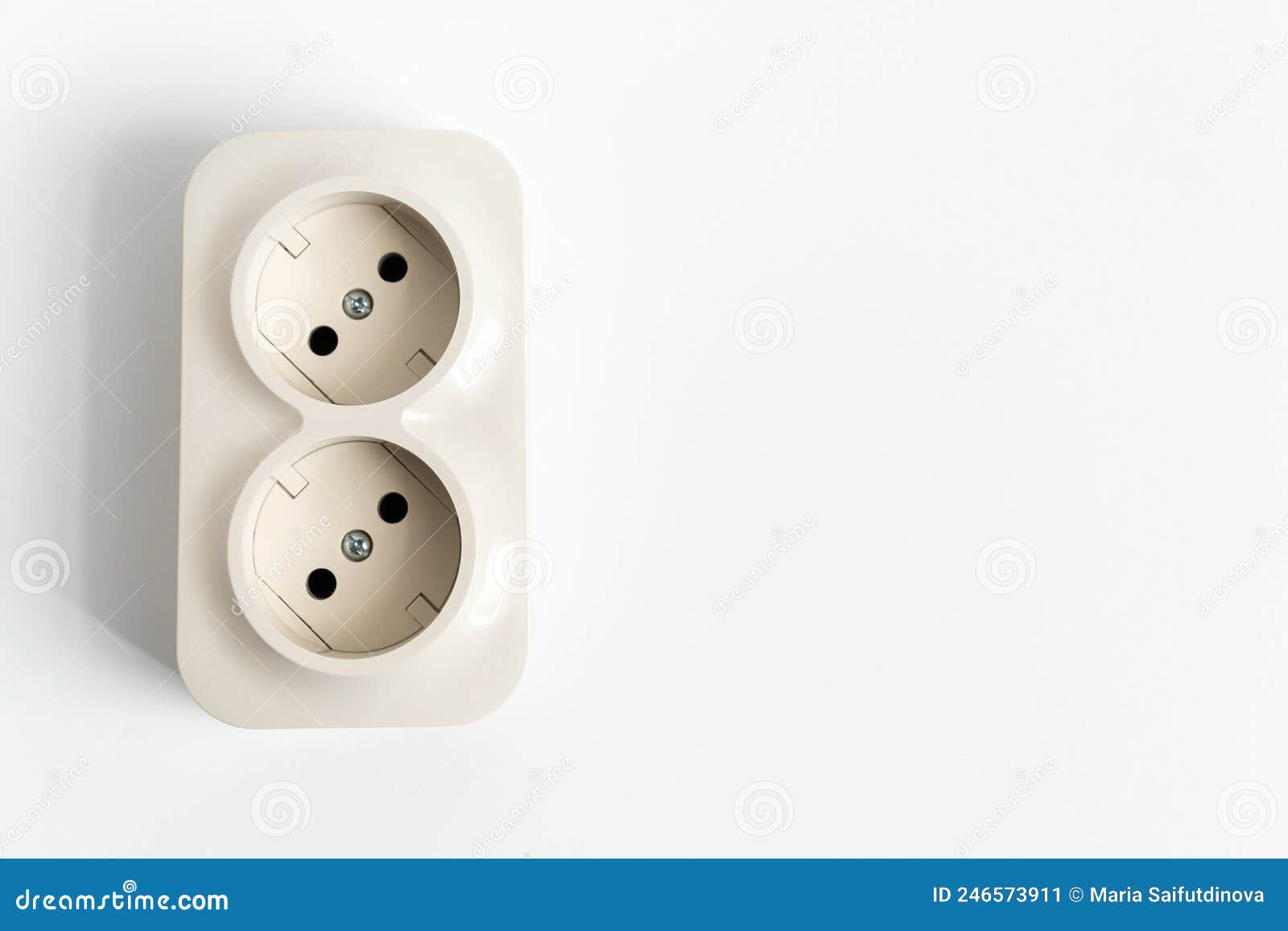 Double Socket on a White Background. Two Sockets, United by One ...