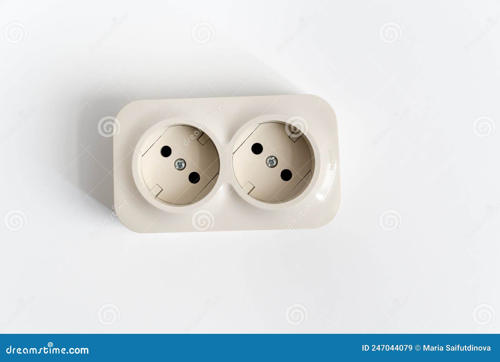 Double Socket on a White Background. Two Sockets, United by One ...