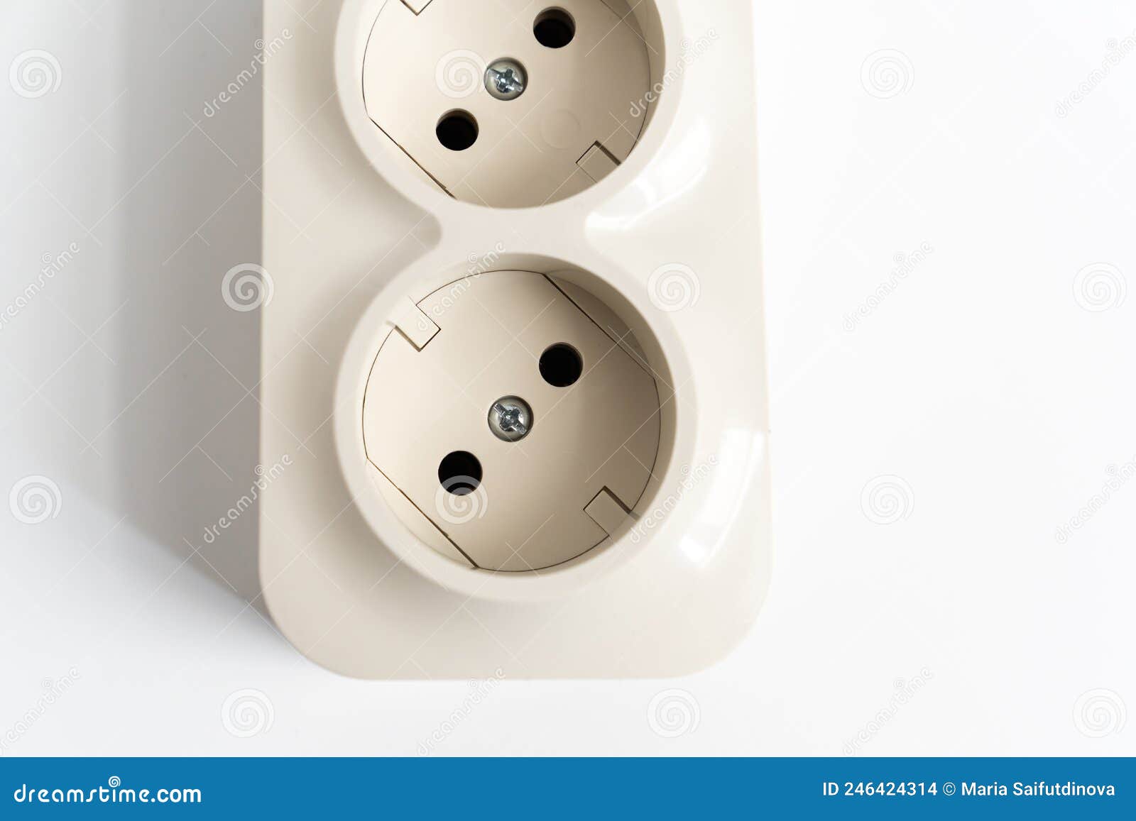 Double Socket on a White Background. Two Sockets, United by One ...