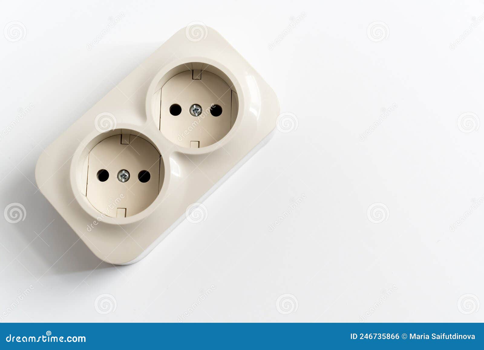 Double Socket on a White Background. Two Sockets, United by One ...