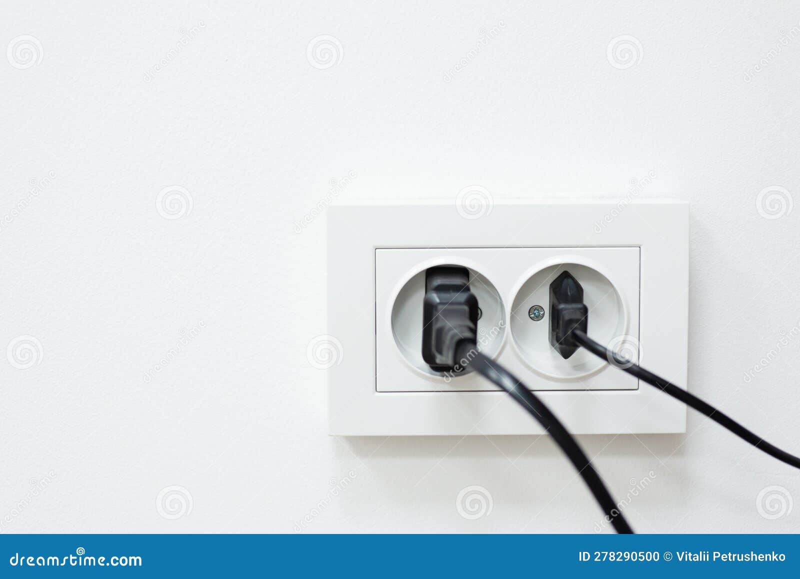 Double Sockets with Connected Devices Stock Photo - Image of electric ...
