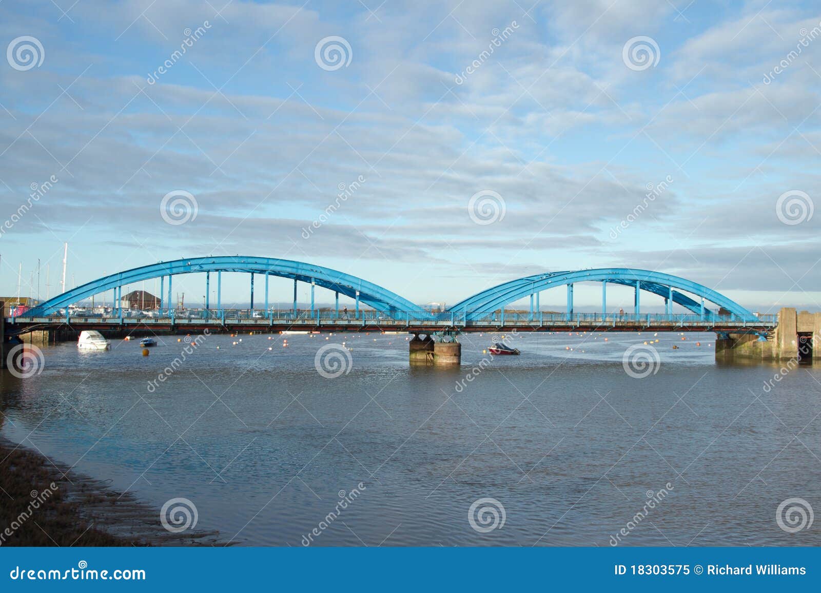 Double span bridge. stock image. Image of metal, transport - 18303575