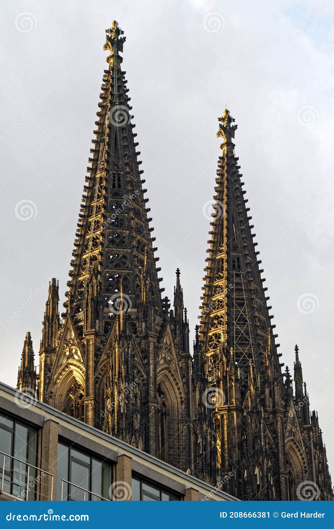 The Double Spire of the Cologne Cathedral Stock Image - Image of ...