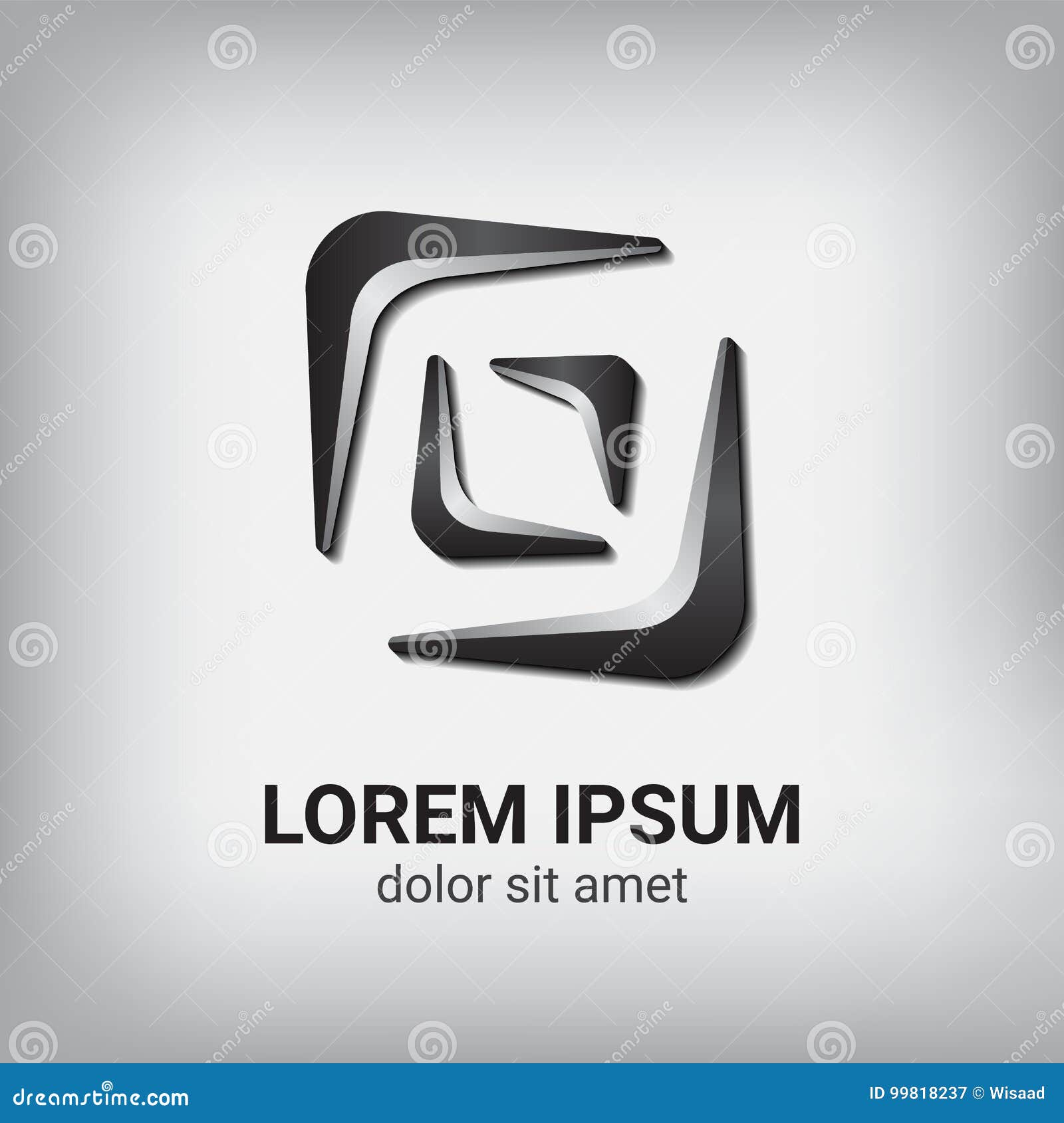 Double Square Abstract Logo Design Template Stock Vector - Illustration ...