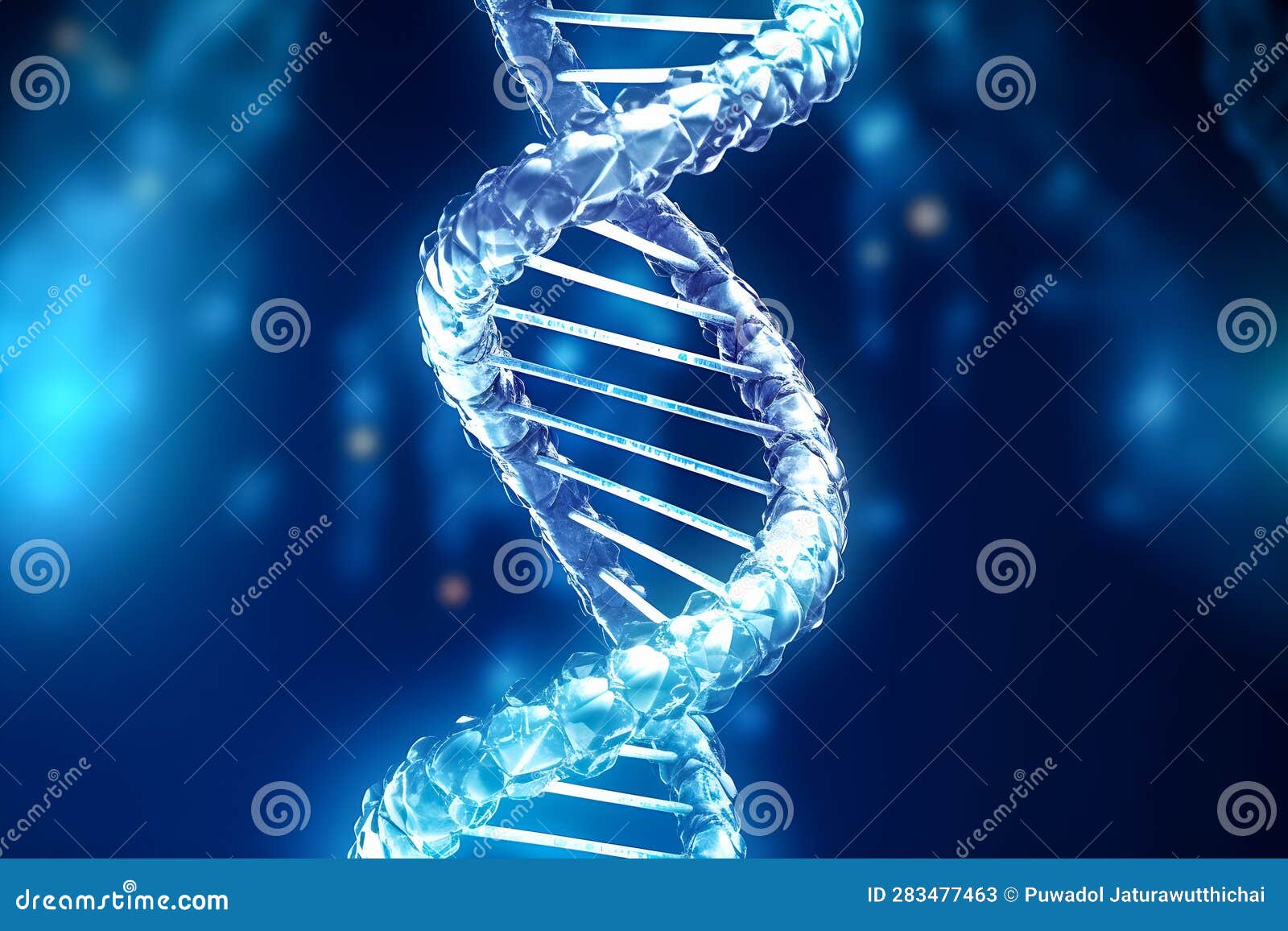Double-Stranded DNA Helix On Blue Background Stock Image ... Double-Stranded DNA Helix On Blue Background Stock Image ...