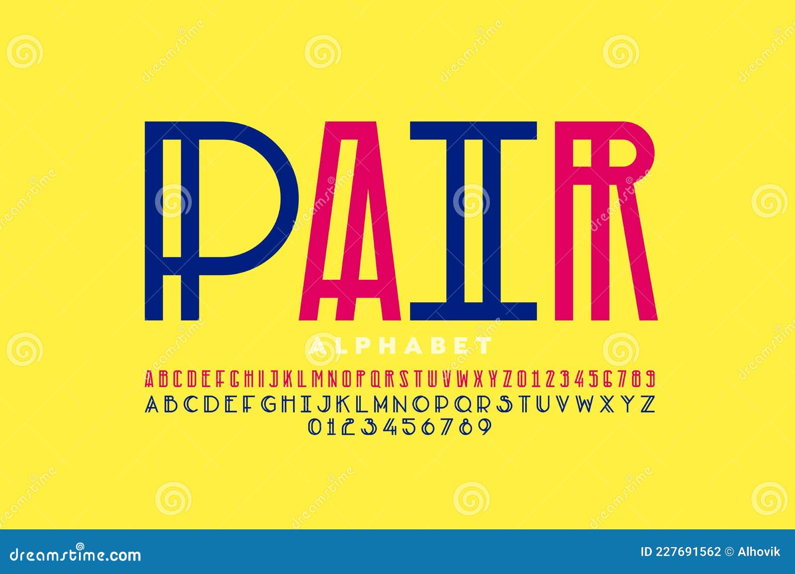 Double style font stock vector. Illustration of numeral - 227691562