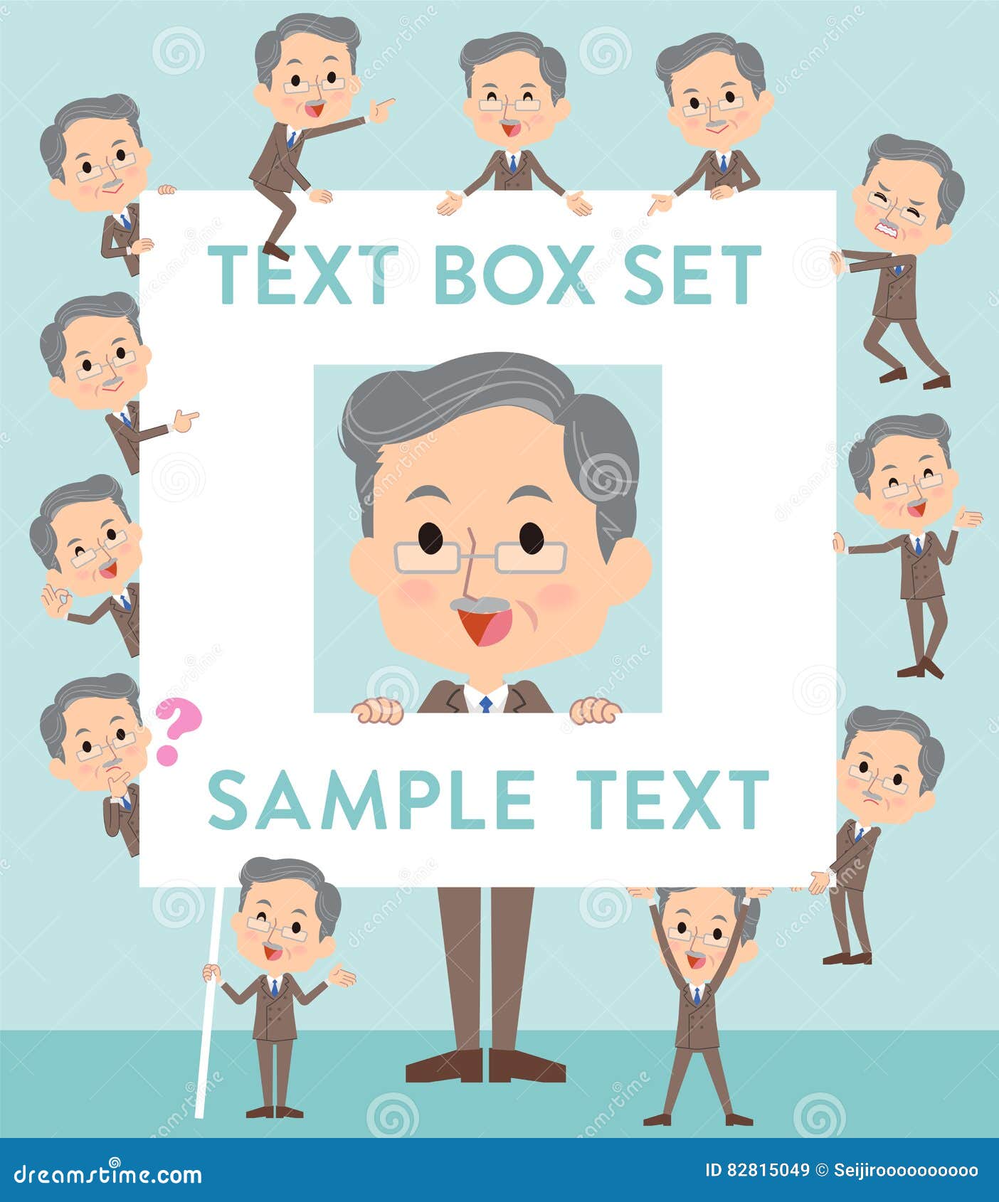 Double Suit Beard Old Man Text Box Stock Vector - Illustration of ...