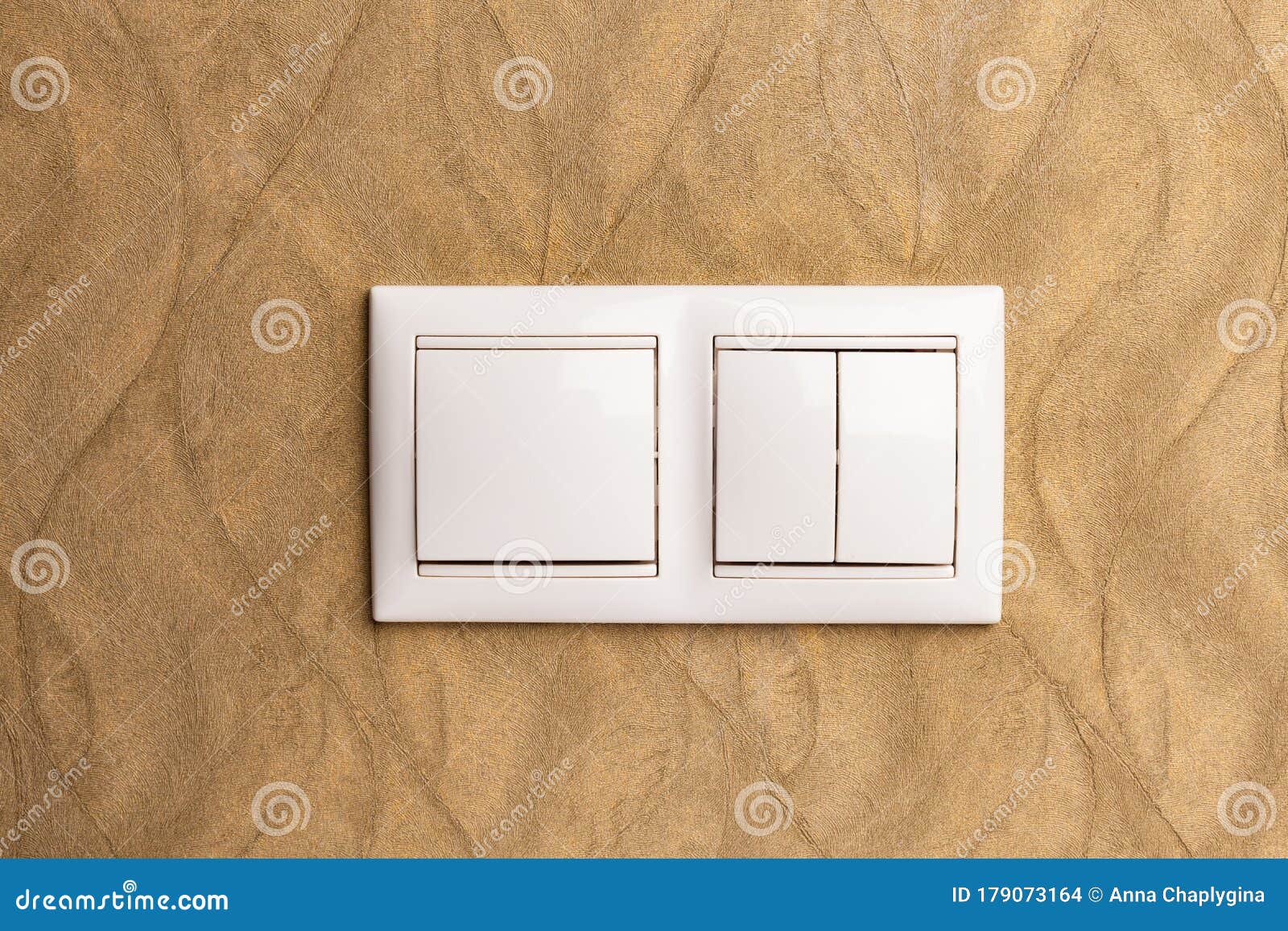 Double Switch on the Texture Wall in the Apartment. Stock Photo - Image ...