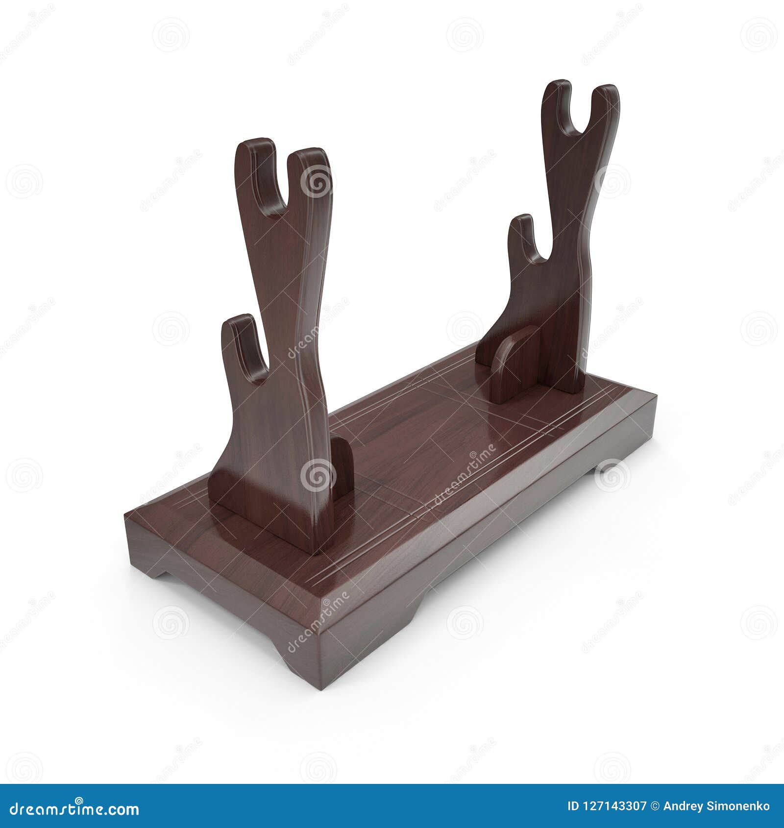 Double Sword Stand on White Background. 3D Illusration, Render ...