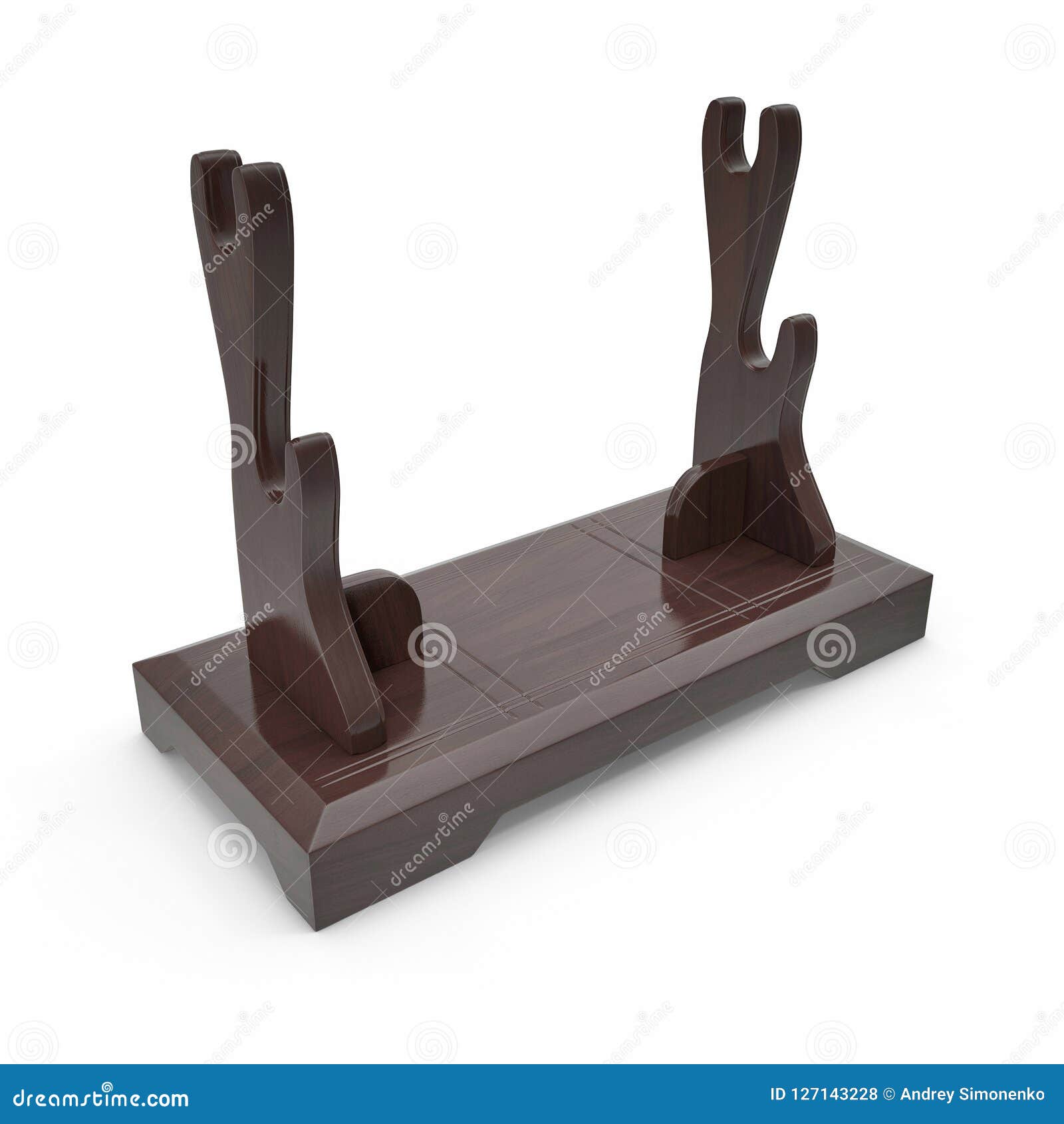 Double Sword Stand on White Background. 3D Illusration, Render ...