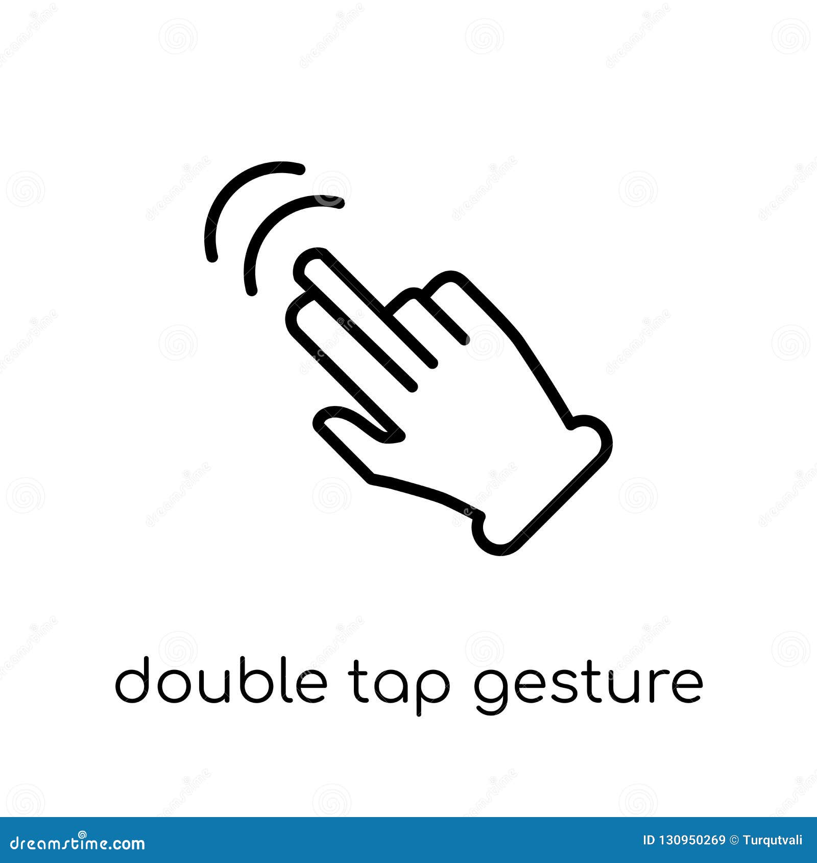 Double Tap Gesture Icon. Trendy Modern Flat Linear Vector Double Stock ...