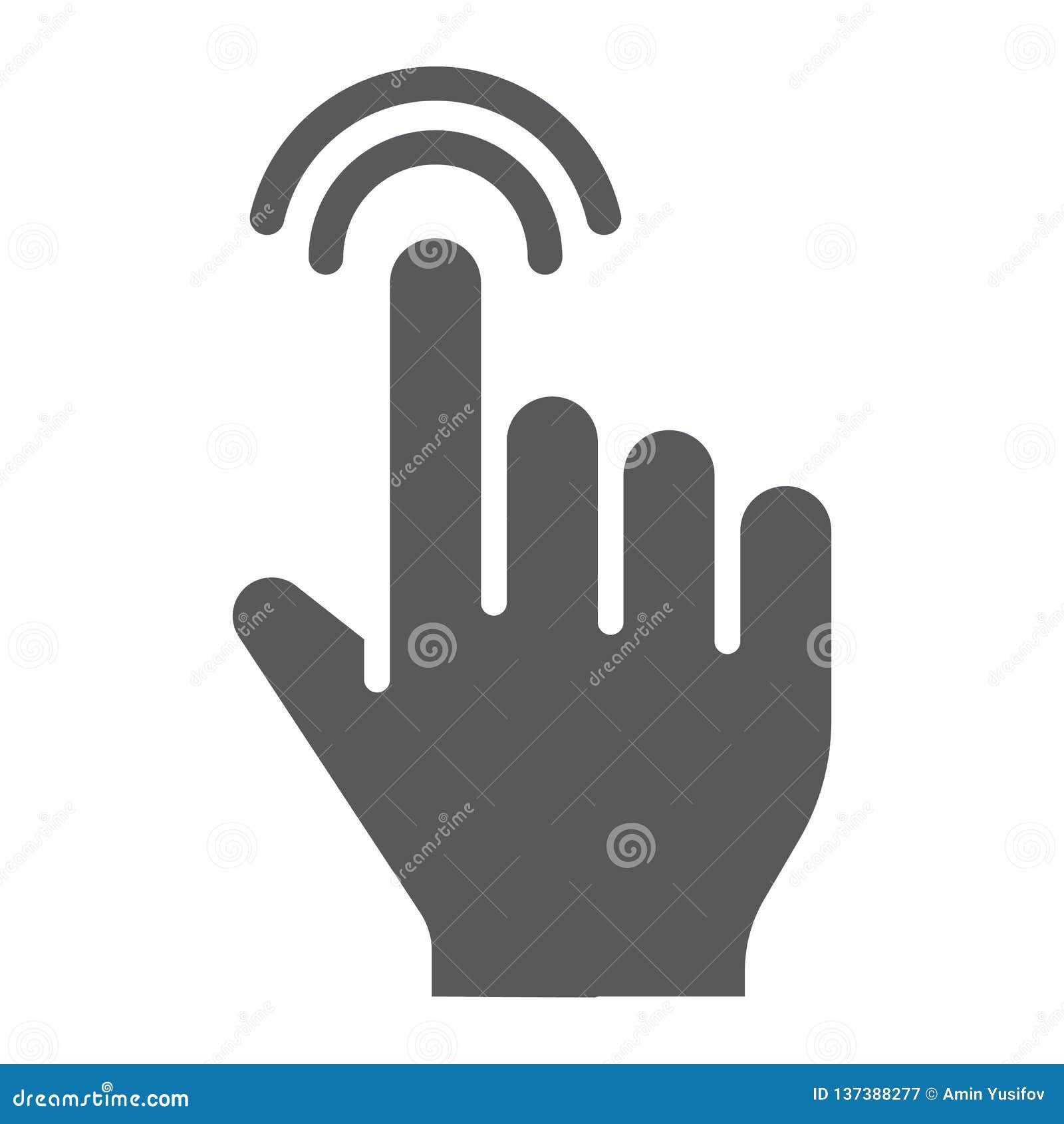 Double Tap Gesture, Hand Cursor Of Computer Mouse Black Silhouette Icon ...