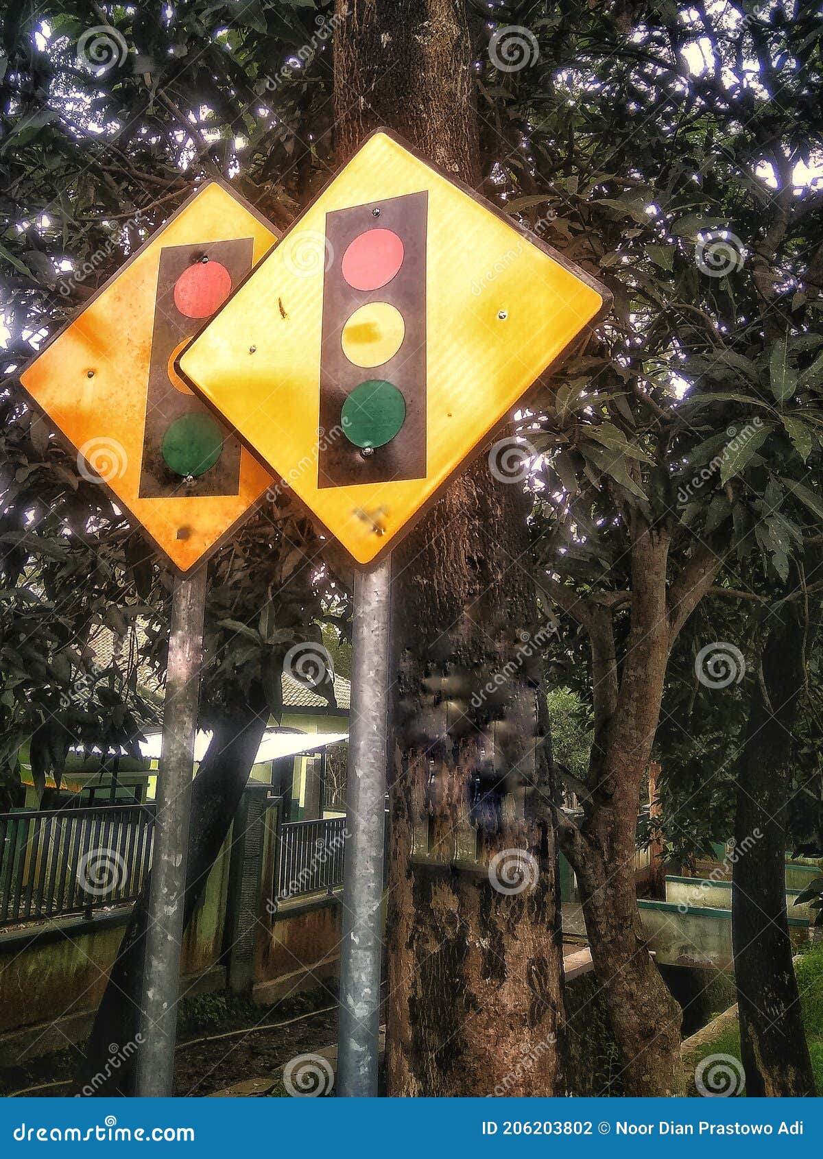 Double of traffic stock photo. Image of signage, garden - 206203802