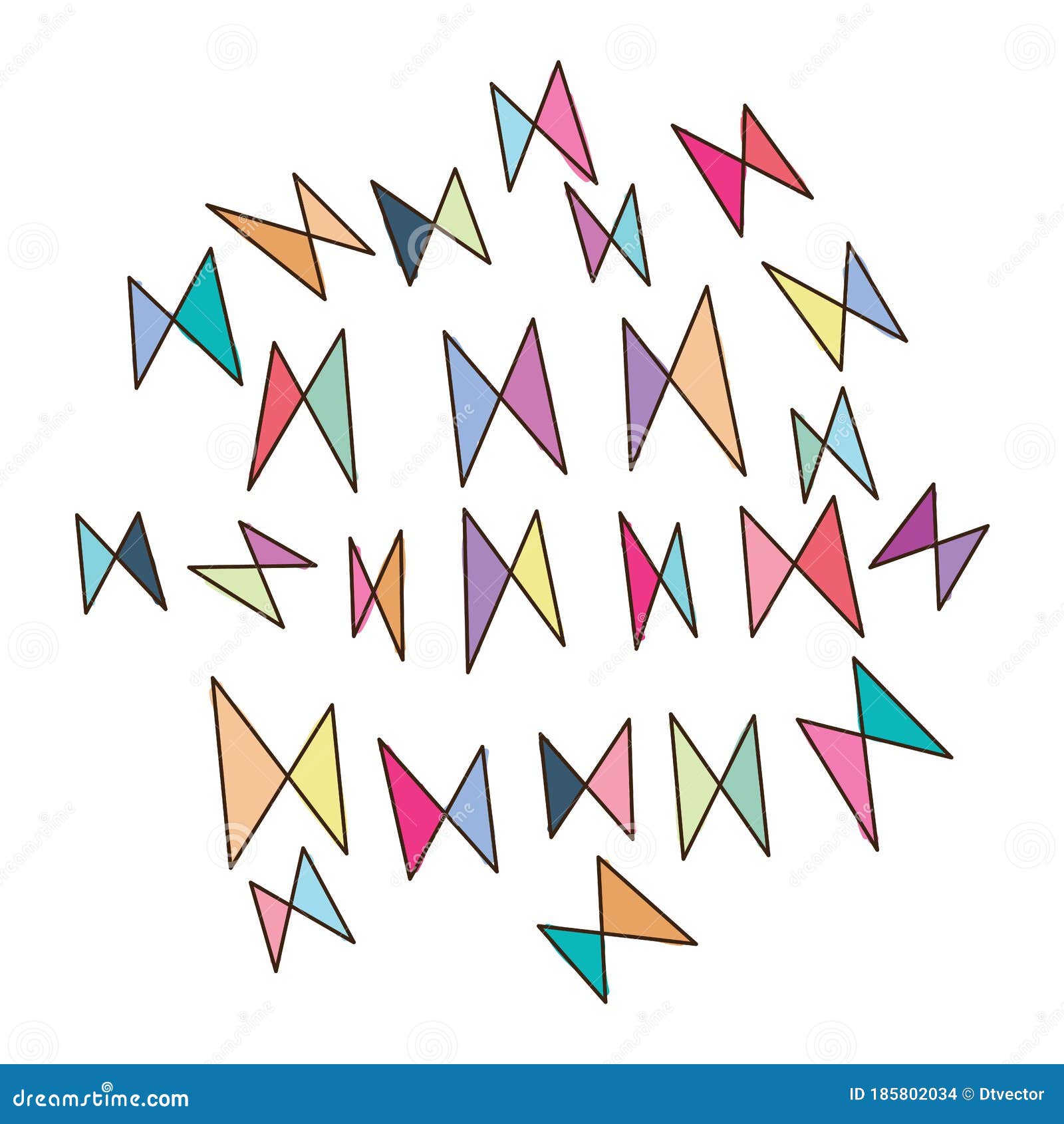 Double Triangle Card Unknown Stock Vector - Illustration of colorful ...