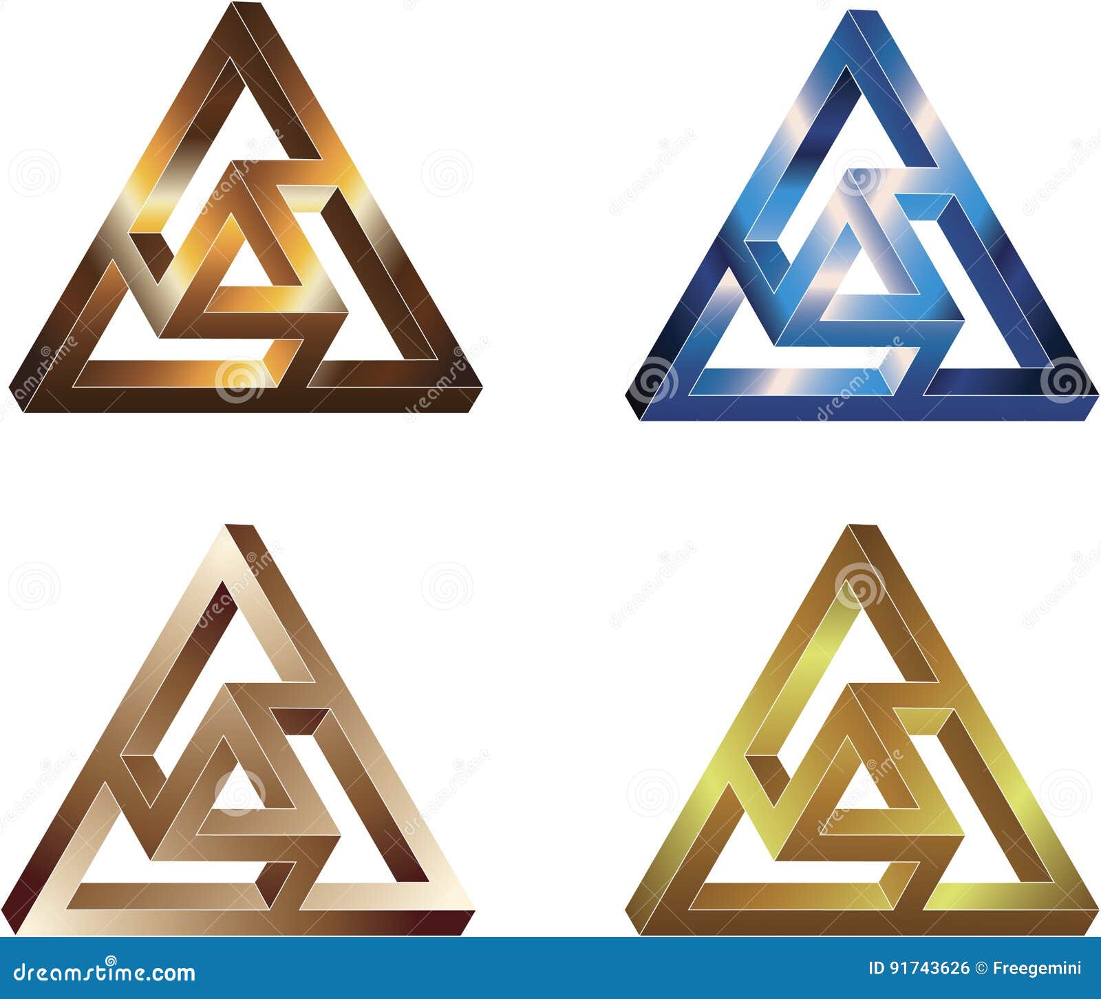 Double triangle de Moebius illustration de vecteur. Illustration du ...
