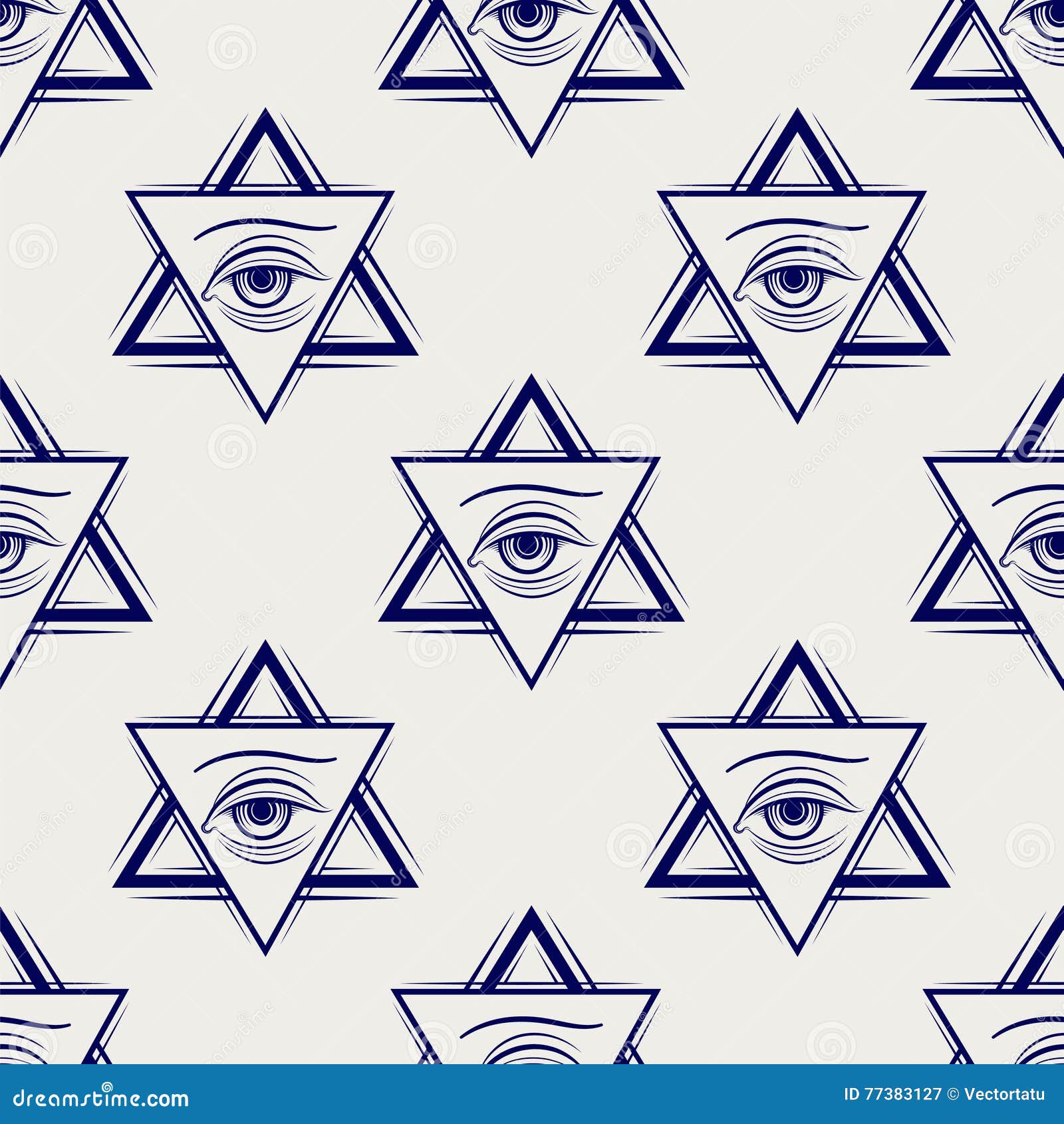 Double Triangle and Eye Seamless Pattern Stock Vector - Illustration of ...
