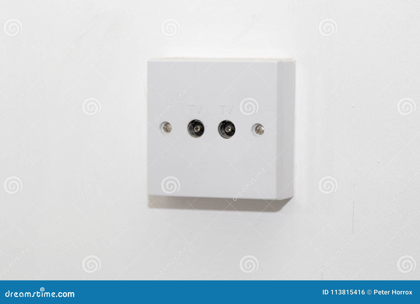 TV Coaxial Socket And The Stack Of Socket Frames Royalty-Free Stock ...