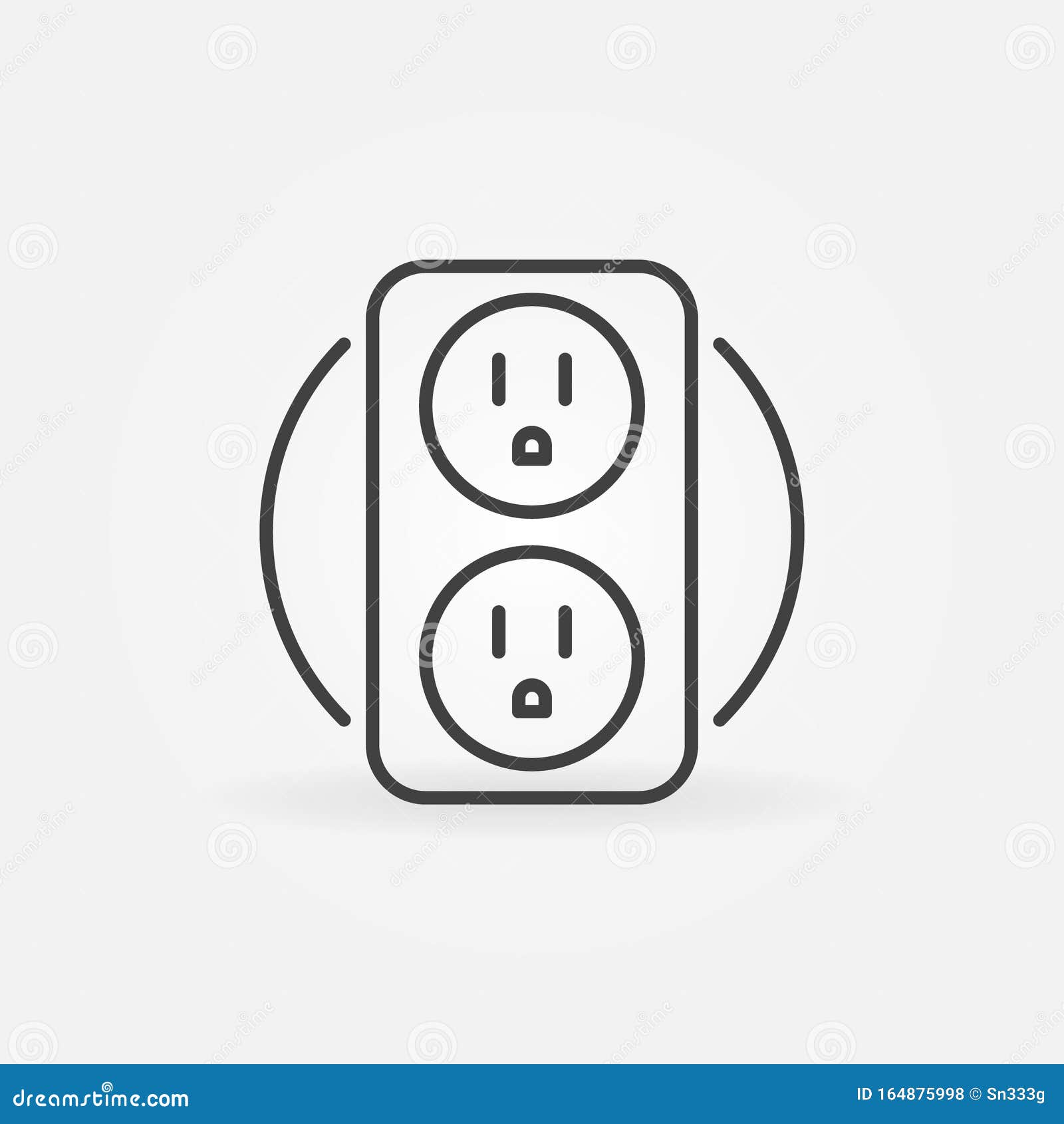 Double US Smart Socket Vector Concept Icon in Thin Line Style Stock ...