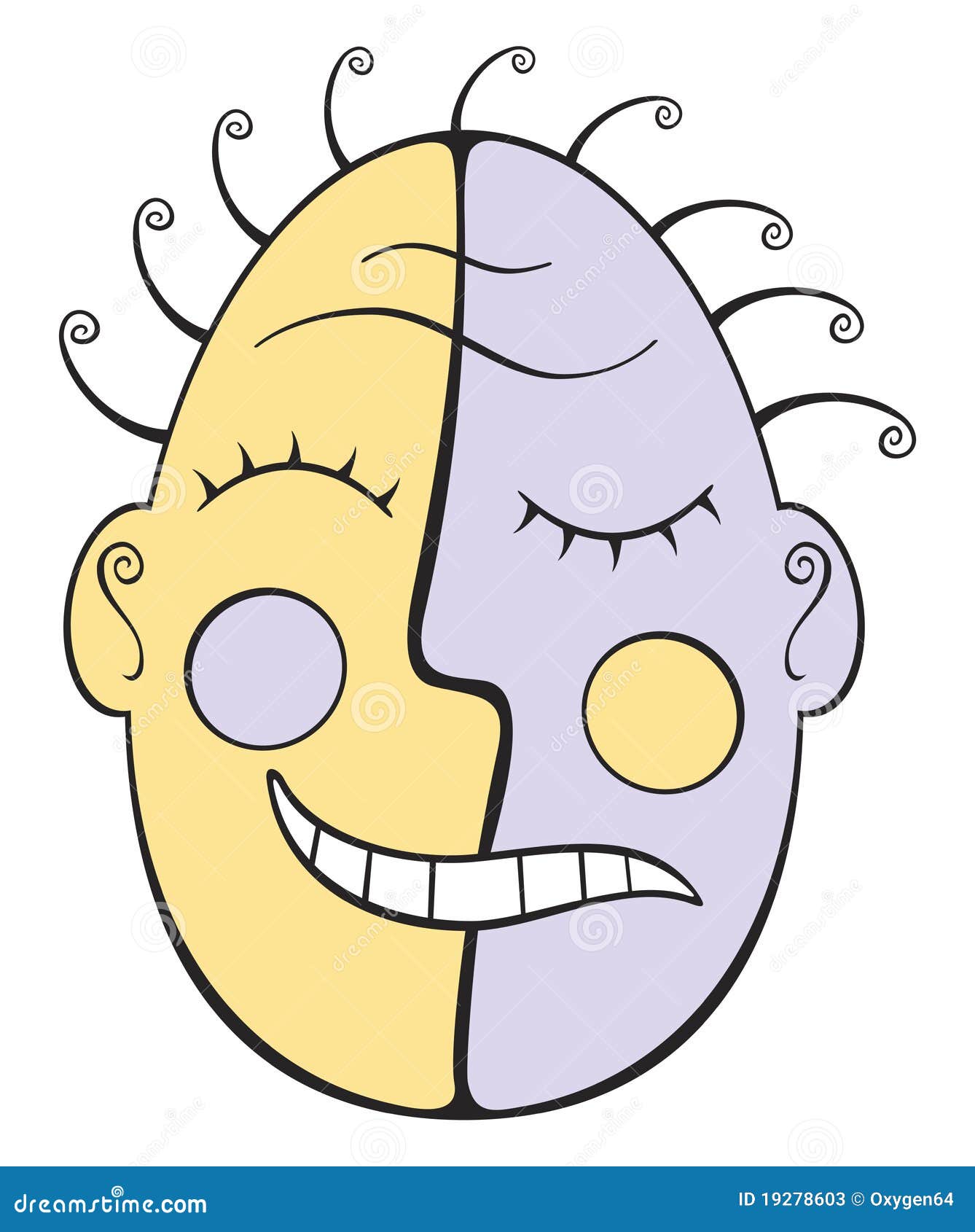 Double visage illustration de vecteur. Illustration du rire - 19278603