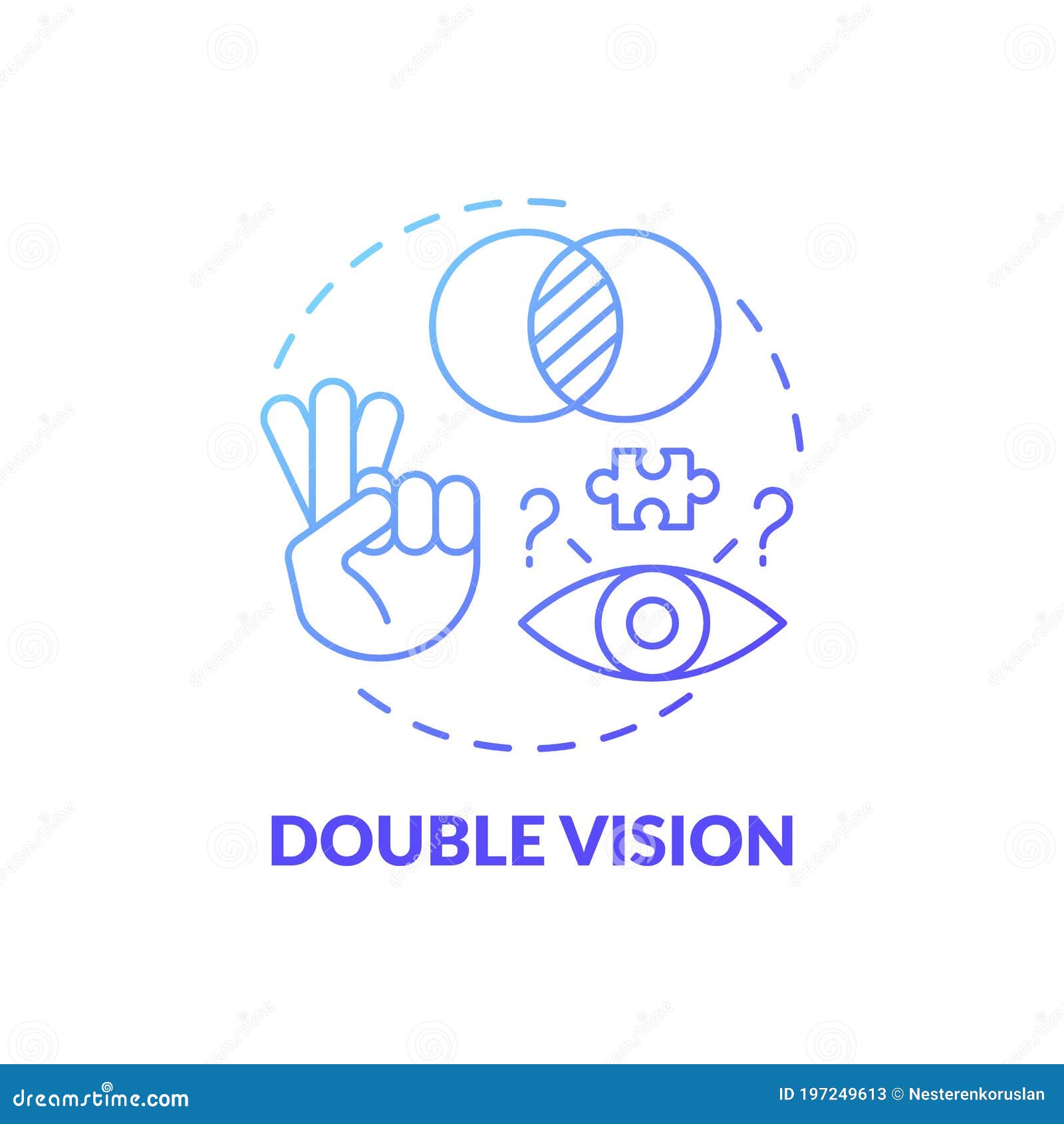 Double Vision Blue Gradient Concept Icon Stock Vector - Illustration of ...