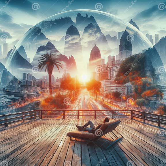 Double Vision Combine Multiple Exposures of the Same Scene Creat Stock ...