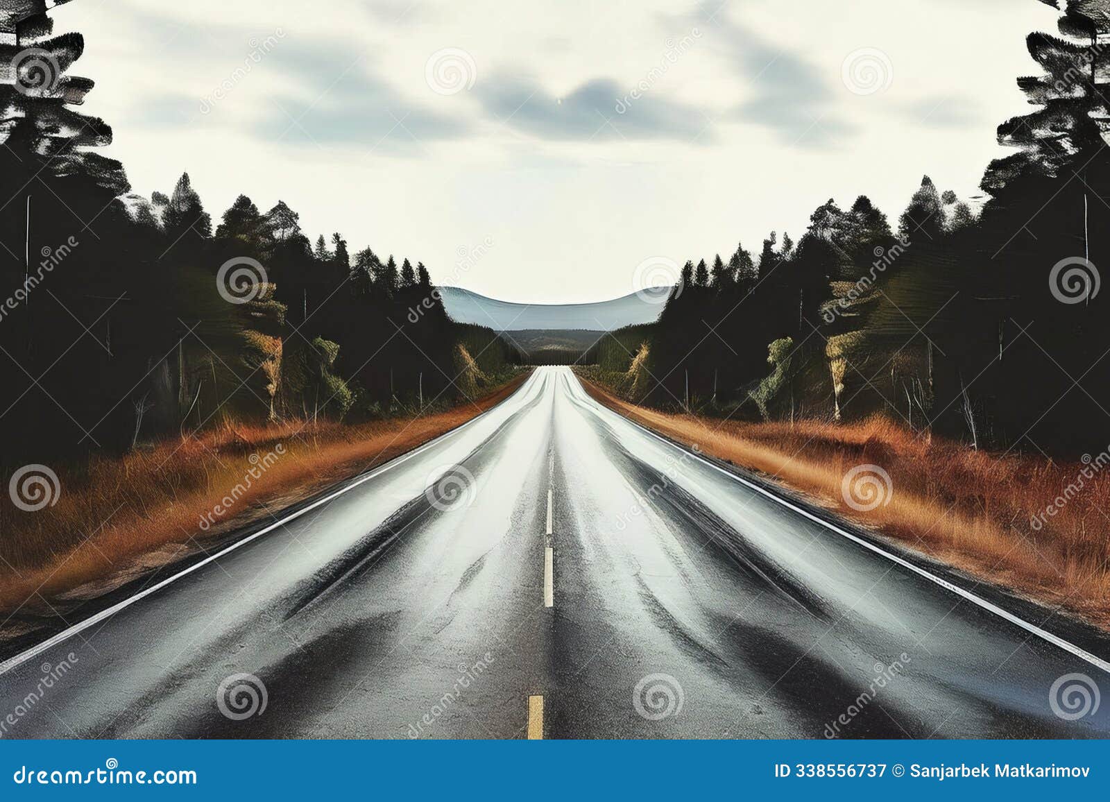 Double Vision Superimpose Two Images of the Road Taken from Slig Stock ...