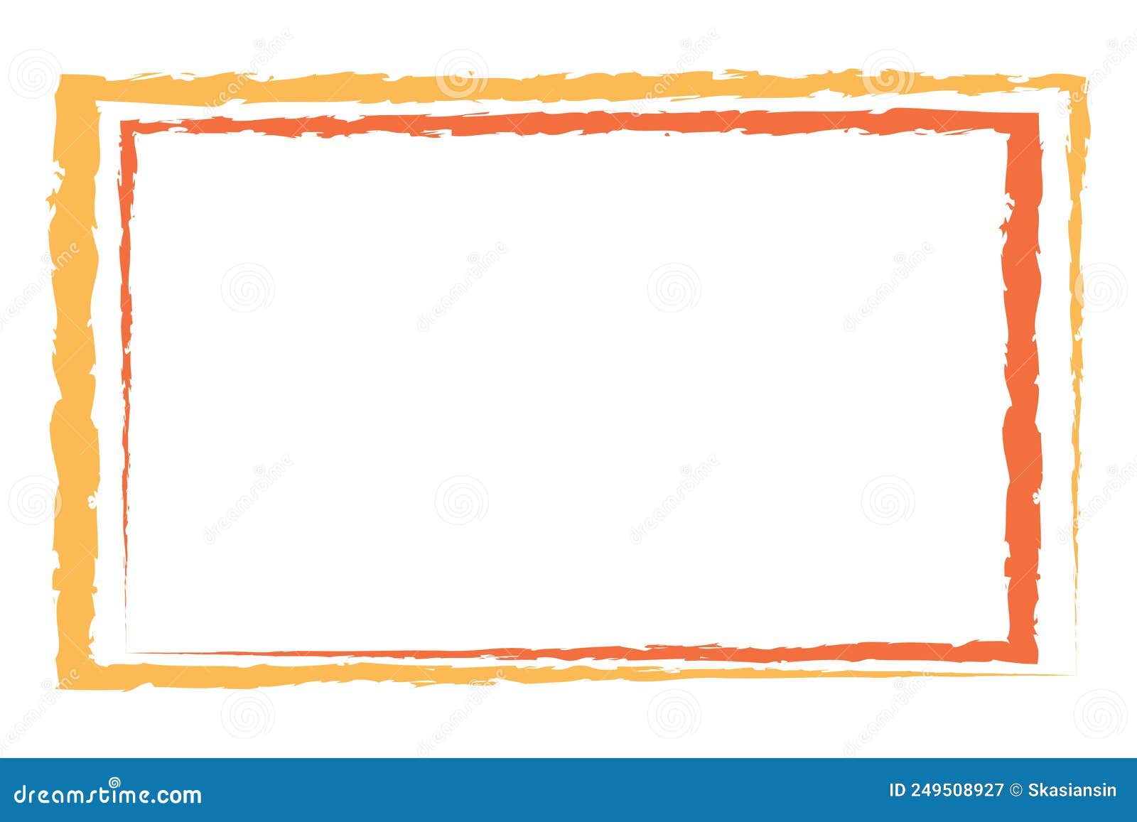 Double Wall Rectangle Frame in Two Orange Color Shades Stock Vector ...