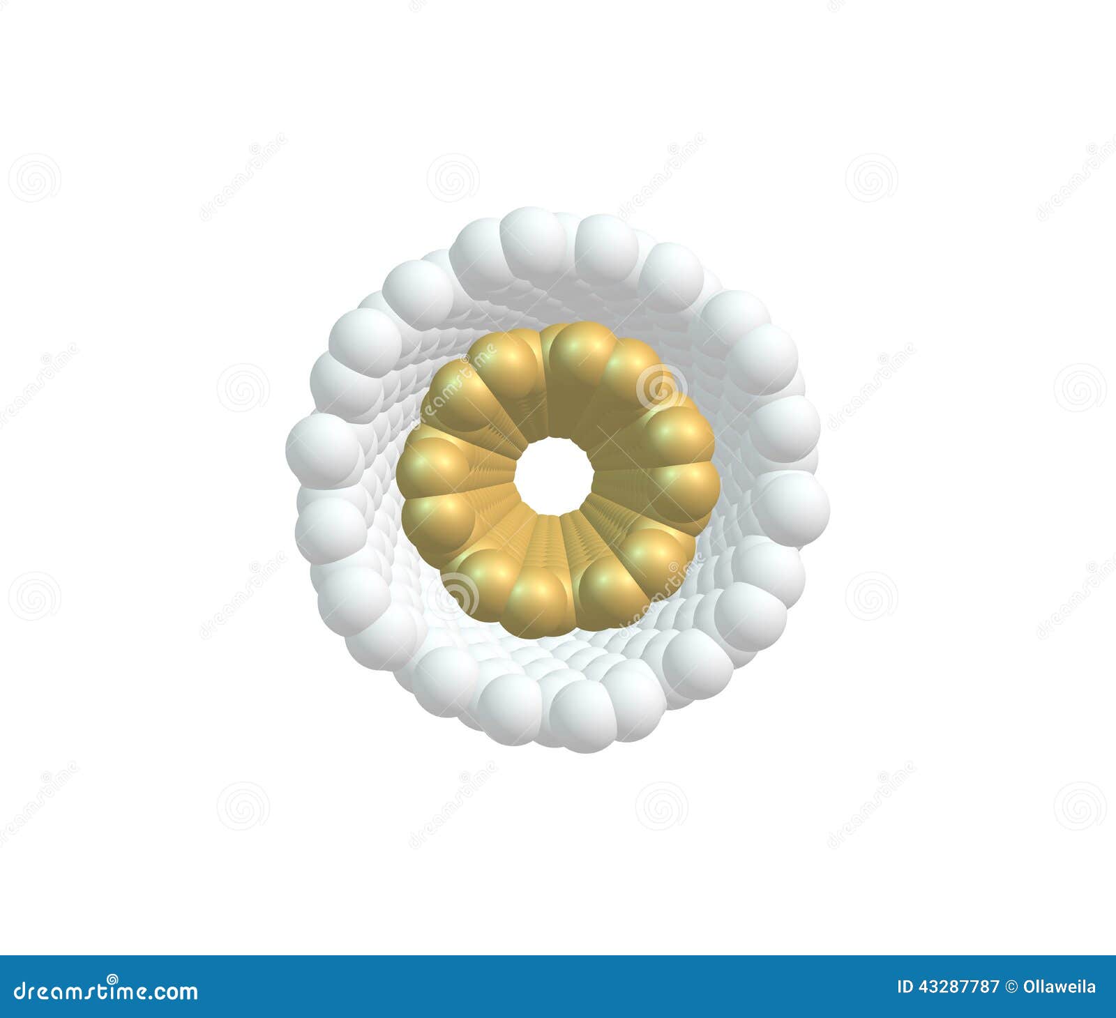 Double-walled Carbon Nanotube (DWNT) on White Stock Illustration ...