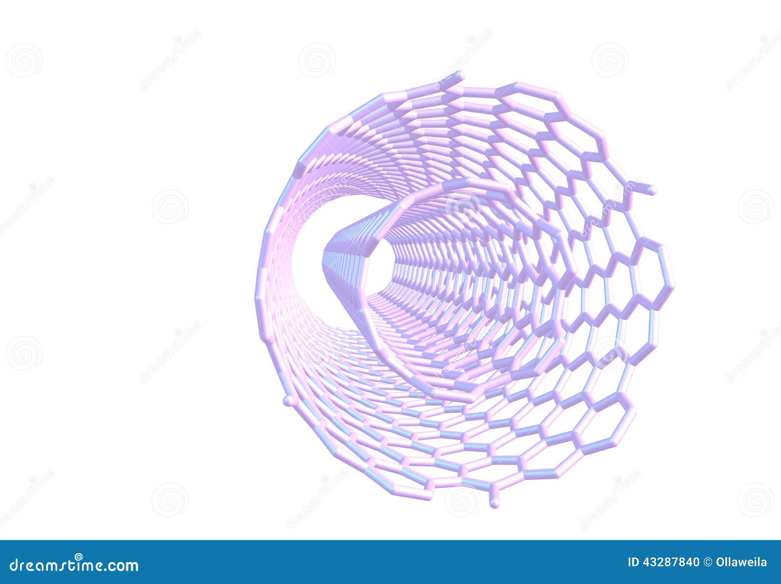 Double-walled Carbon Nanotube (DWNT) on White Stock Illustration ...