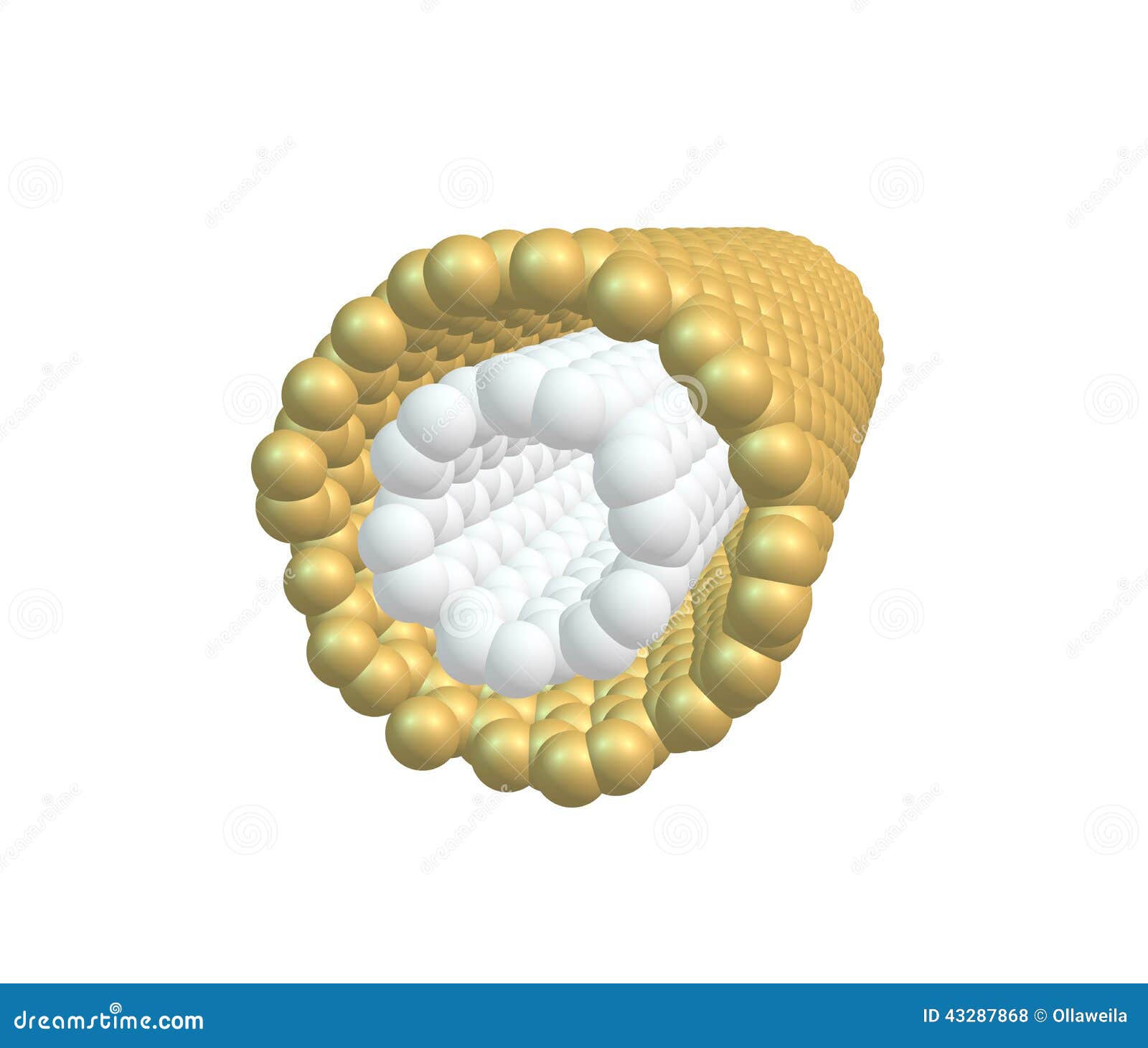 Double-walled Carbon Nanotube (DWNT) on White Stock Illustration ...