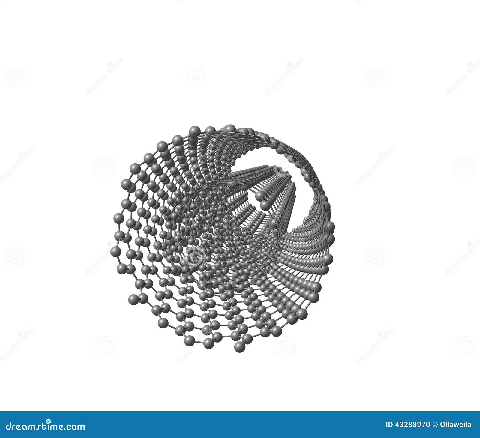 Double-walled Carbon Nanotube (DWNT) on White Stock Illustration ...