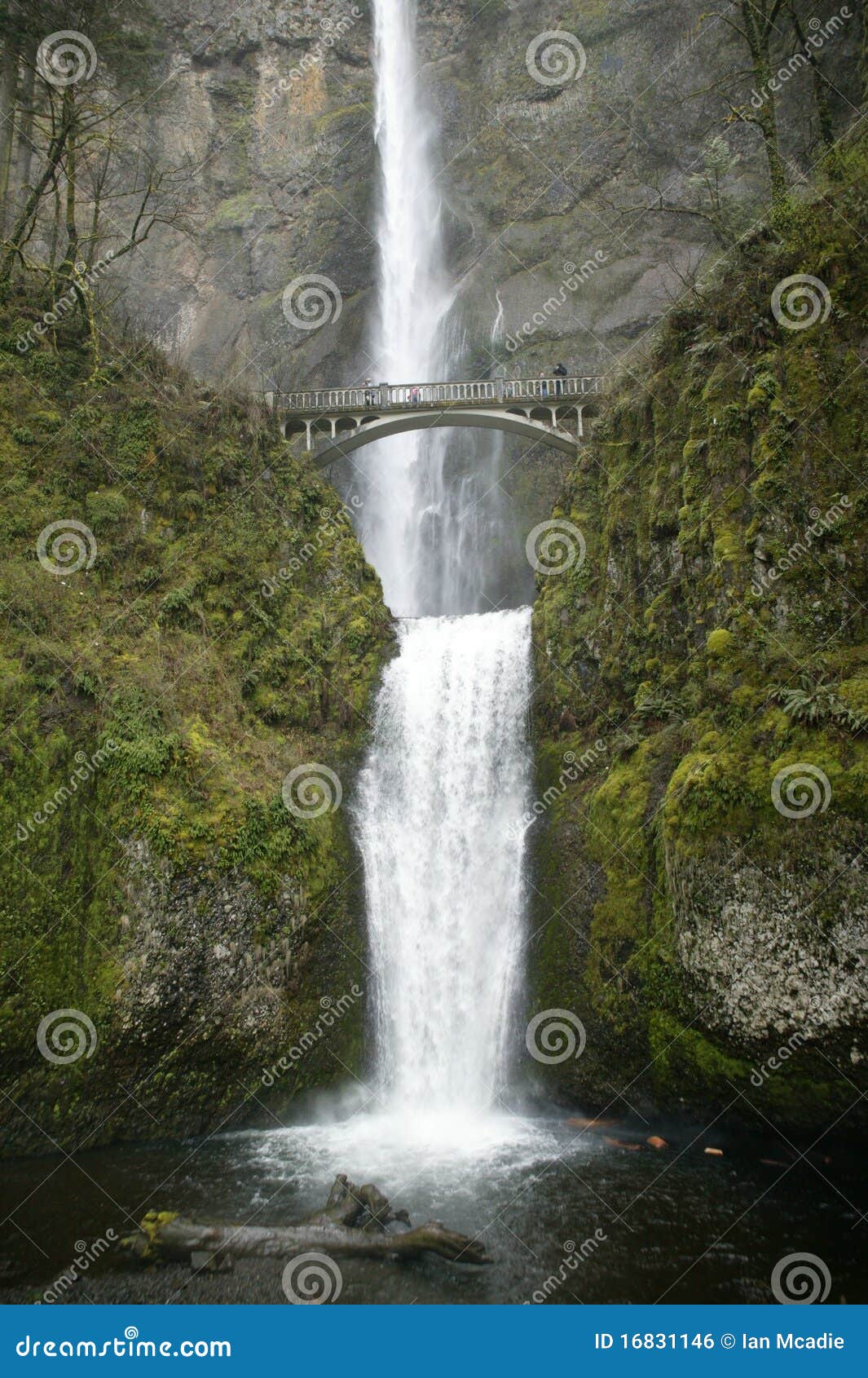 Arched Bridge Over Waterfall Stock Photo - Image of scenery, cascading ...