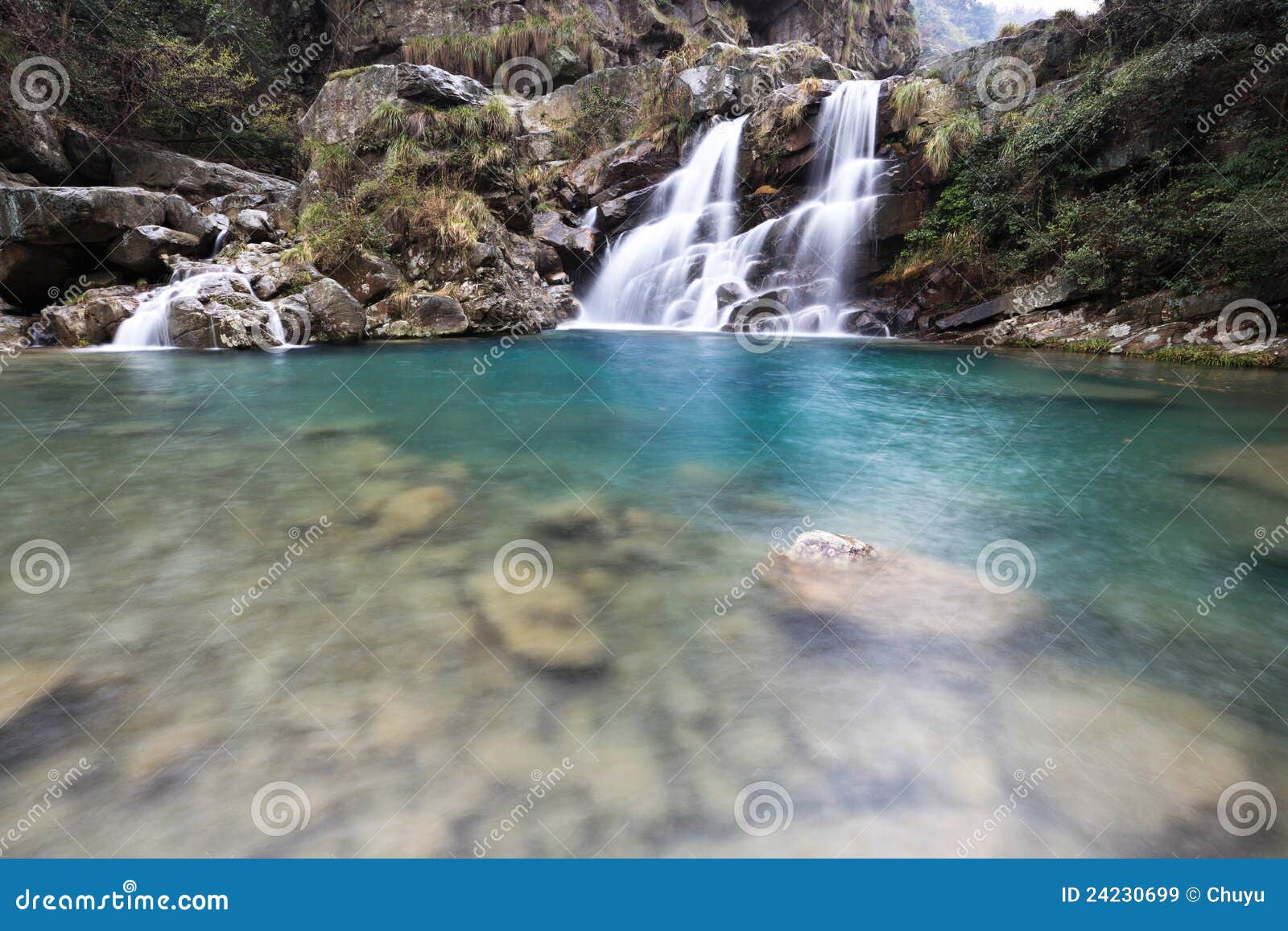 Double waterfall stock image. Image of mount, relaxing - 24230699
