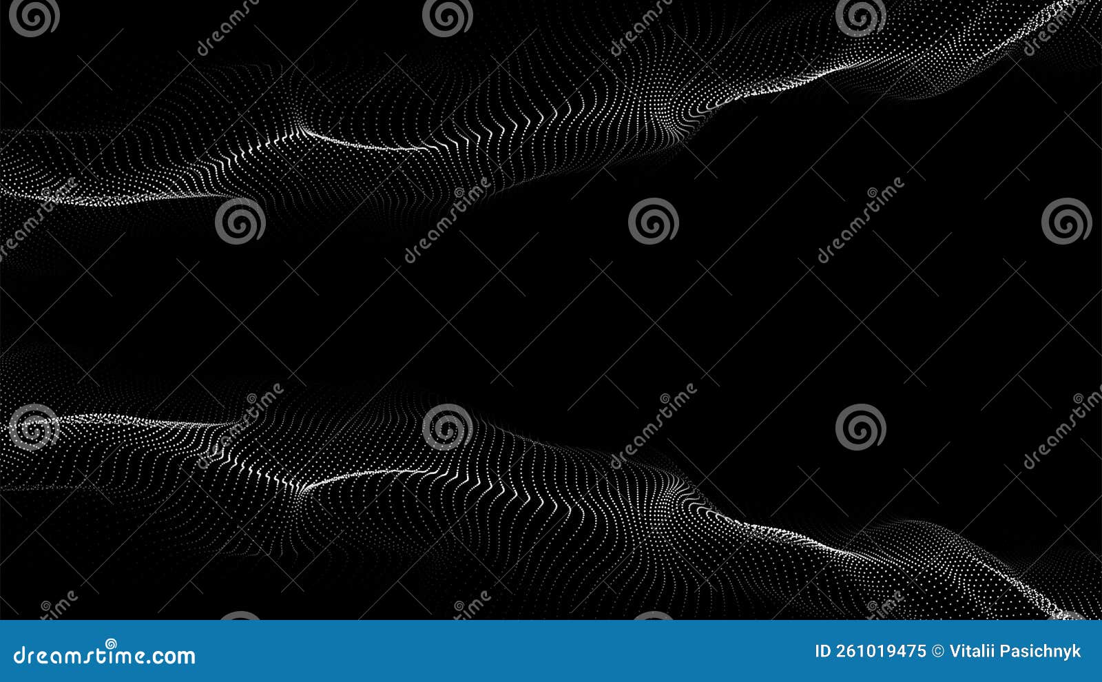 Double Wave of Particles. Digital Wave Background Concept. Abstract Technology Background. Big ...