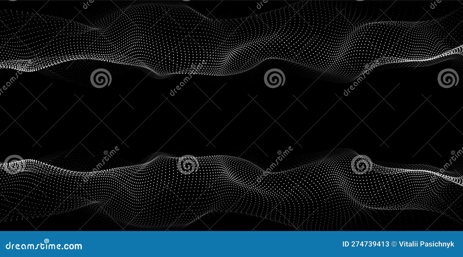 Double Wave of Particles. Digital Wave Background Concept. Abstract ...