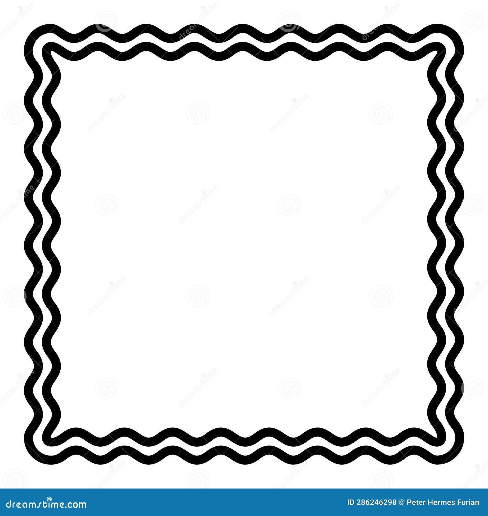 Two Bold Wavy Lines Forming A Rectangle Frame And Decorative Border ...