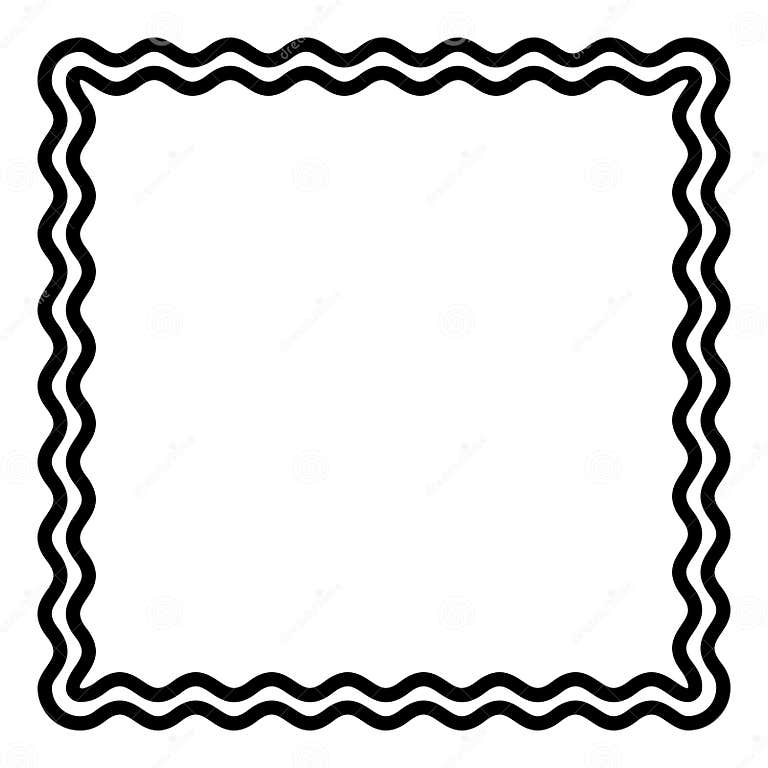 Two Bold Wavy Lines Forming a Square Frame and Decorative Border Stock ...
