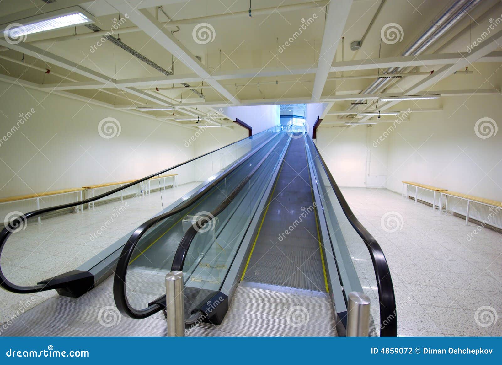 Double way escalator stock photo. Image of pattern, metal - 4859072