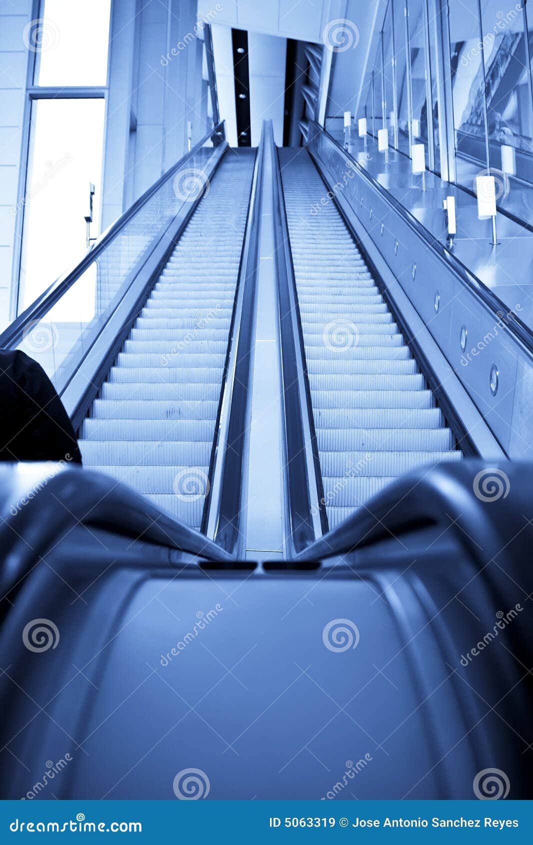 Double way escalator stock image. Image of climbing, design - 5063319