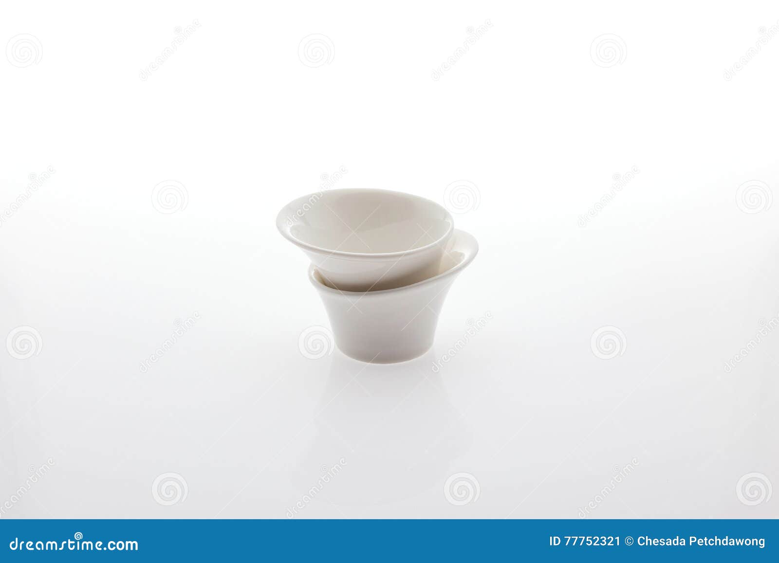 Double White Empty Sauce Cup Isolated on the White Background Stock ...