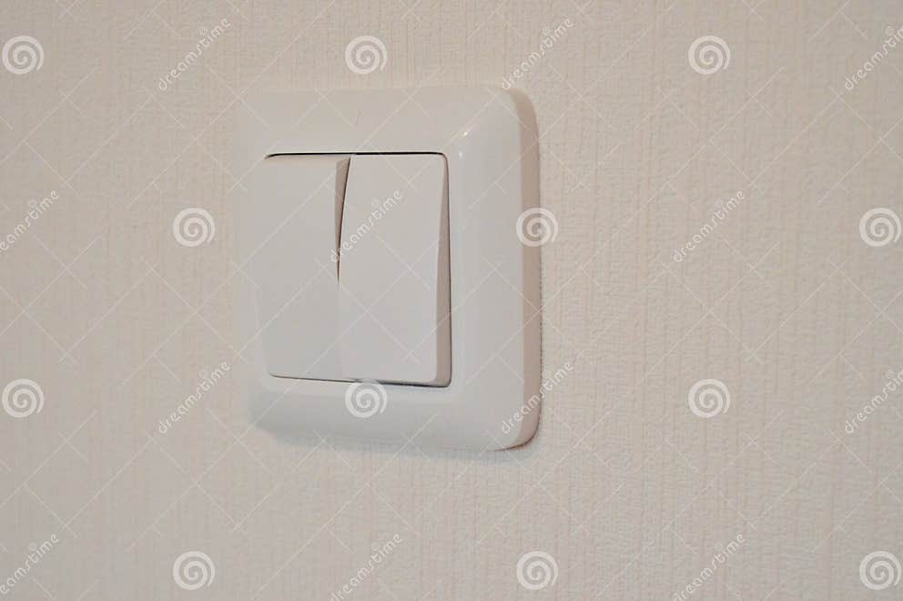 Double White Light Switch on a Light Background Stock Image - Image of ...