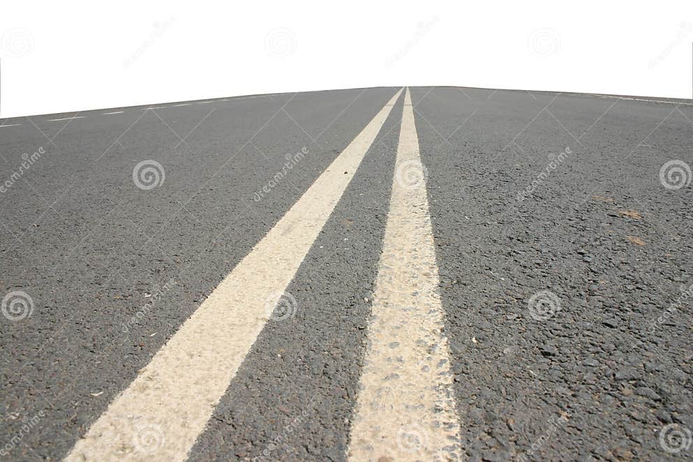 Double white lines stock photo. Image of deminishing, destination - 4796872