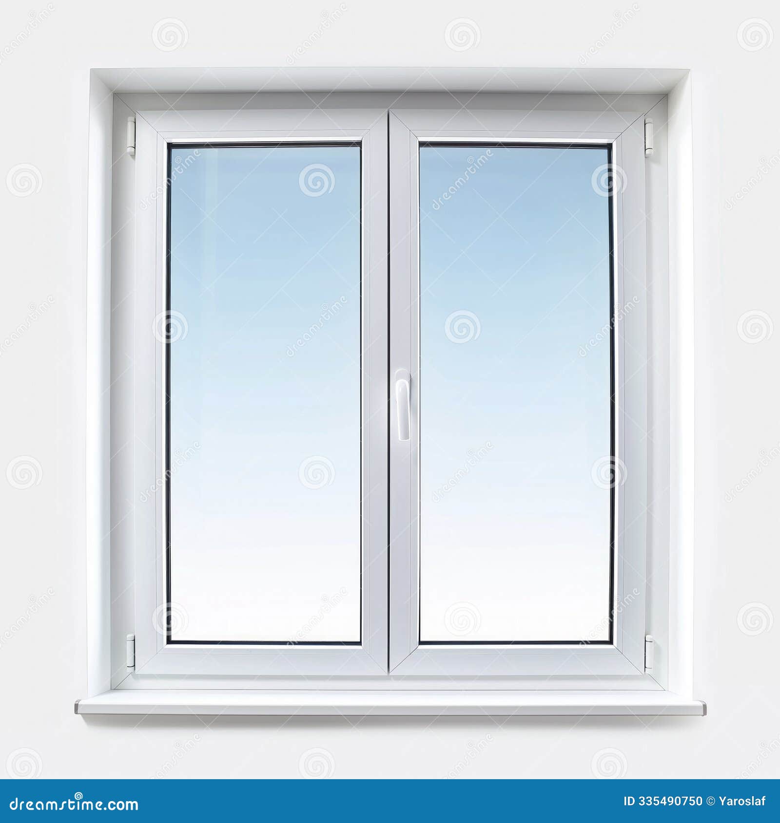 Double White Window with Clear Blue Sky View. Minimalist and Clean ...