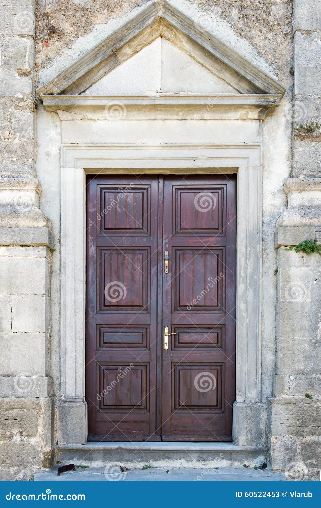 Double-wing Front Door Brown Stock Image - Image of brick, concepts ...