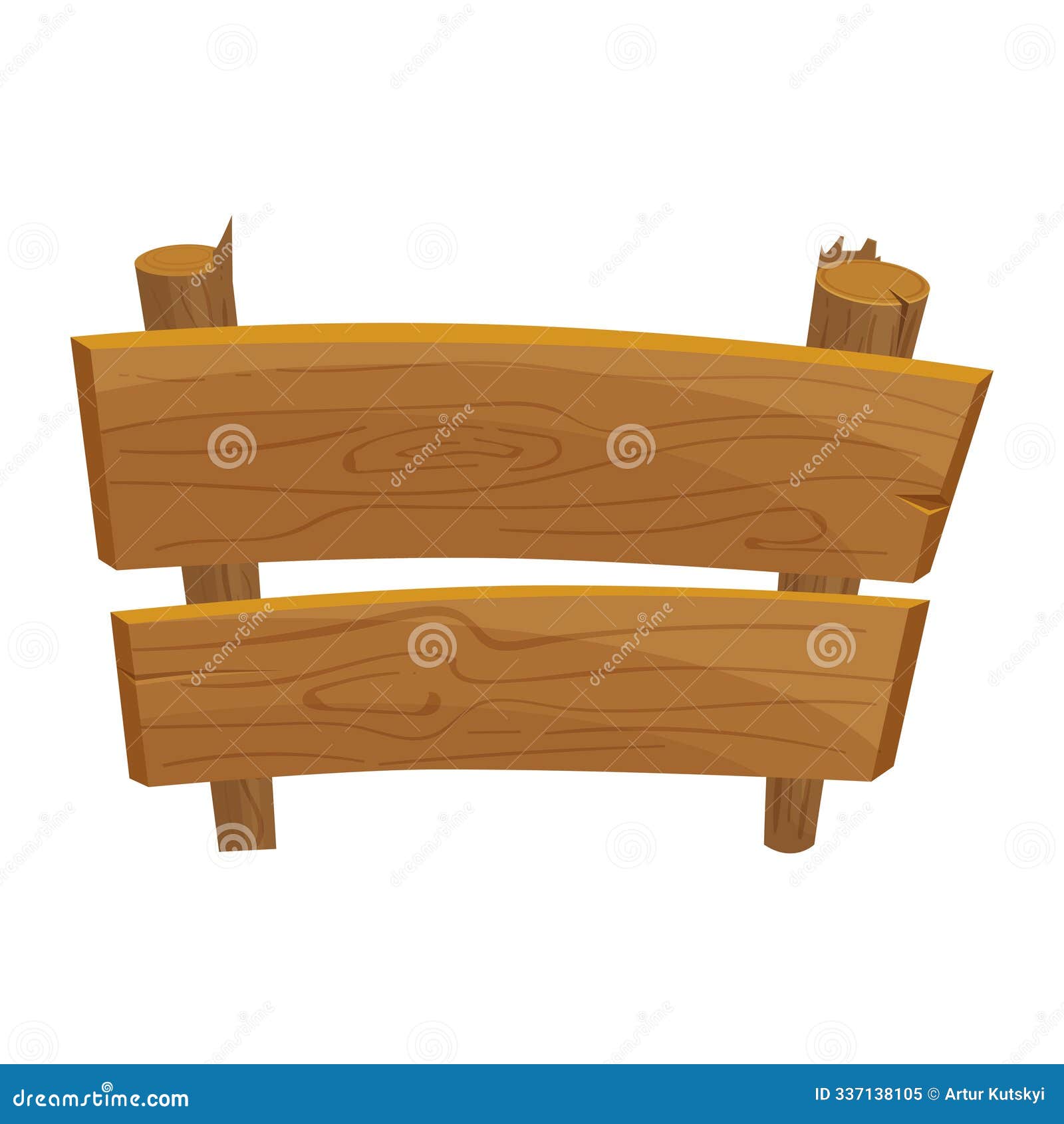 Double Wooden Signpost stock illustration. Illustration of double ...
