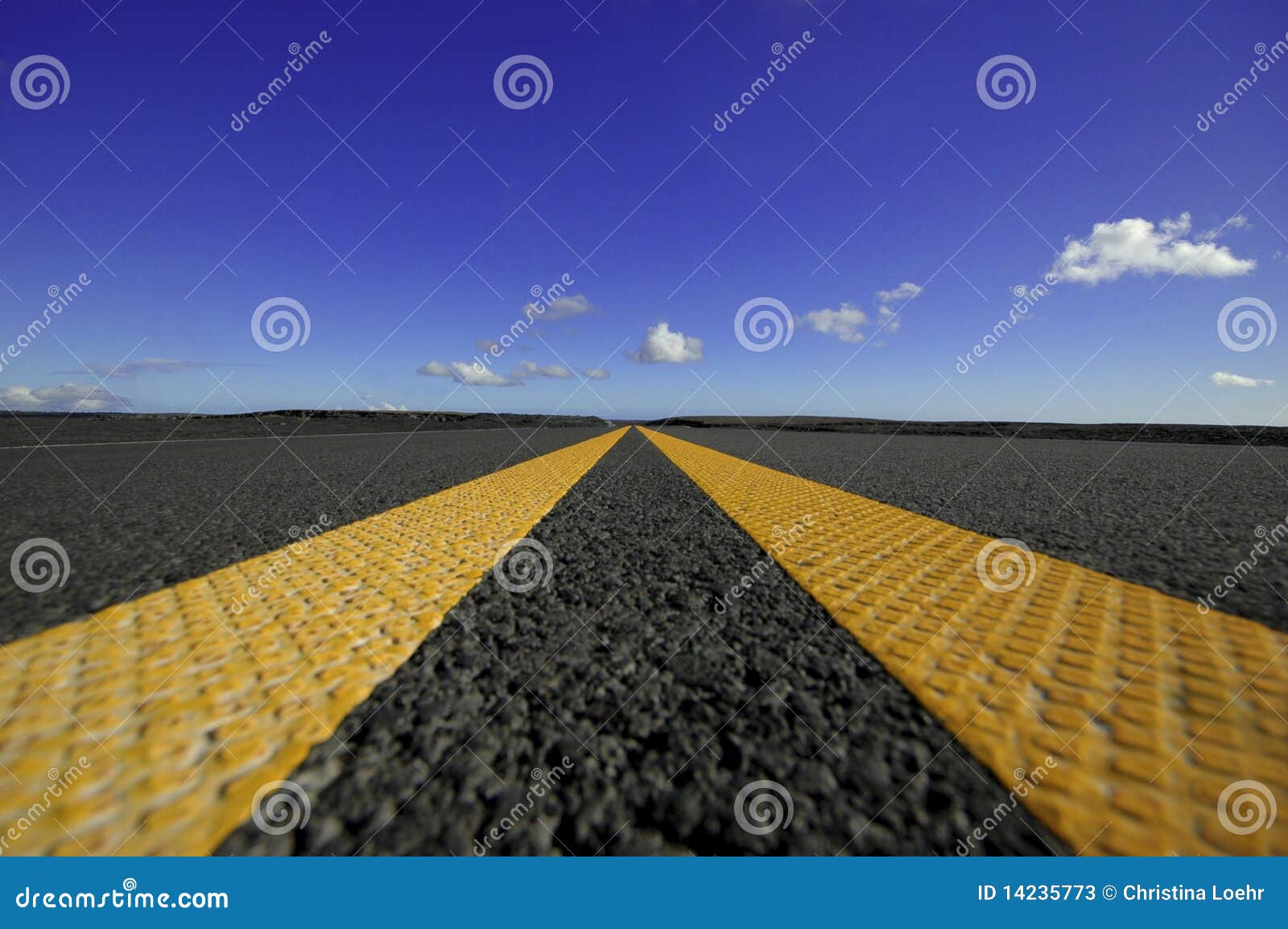 Double Yellow Lines On Deserted Street. Parking Restrictions Sunset ...