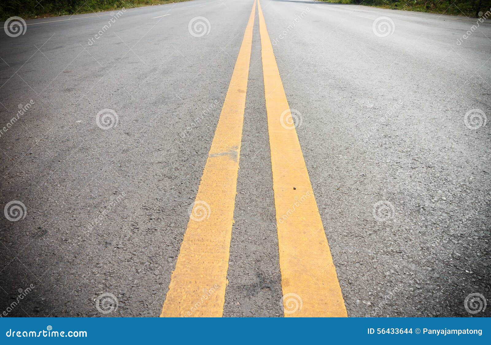 Double yellow lines stock photo. Image of dividing, closeup - 56433644